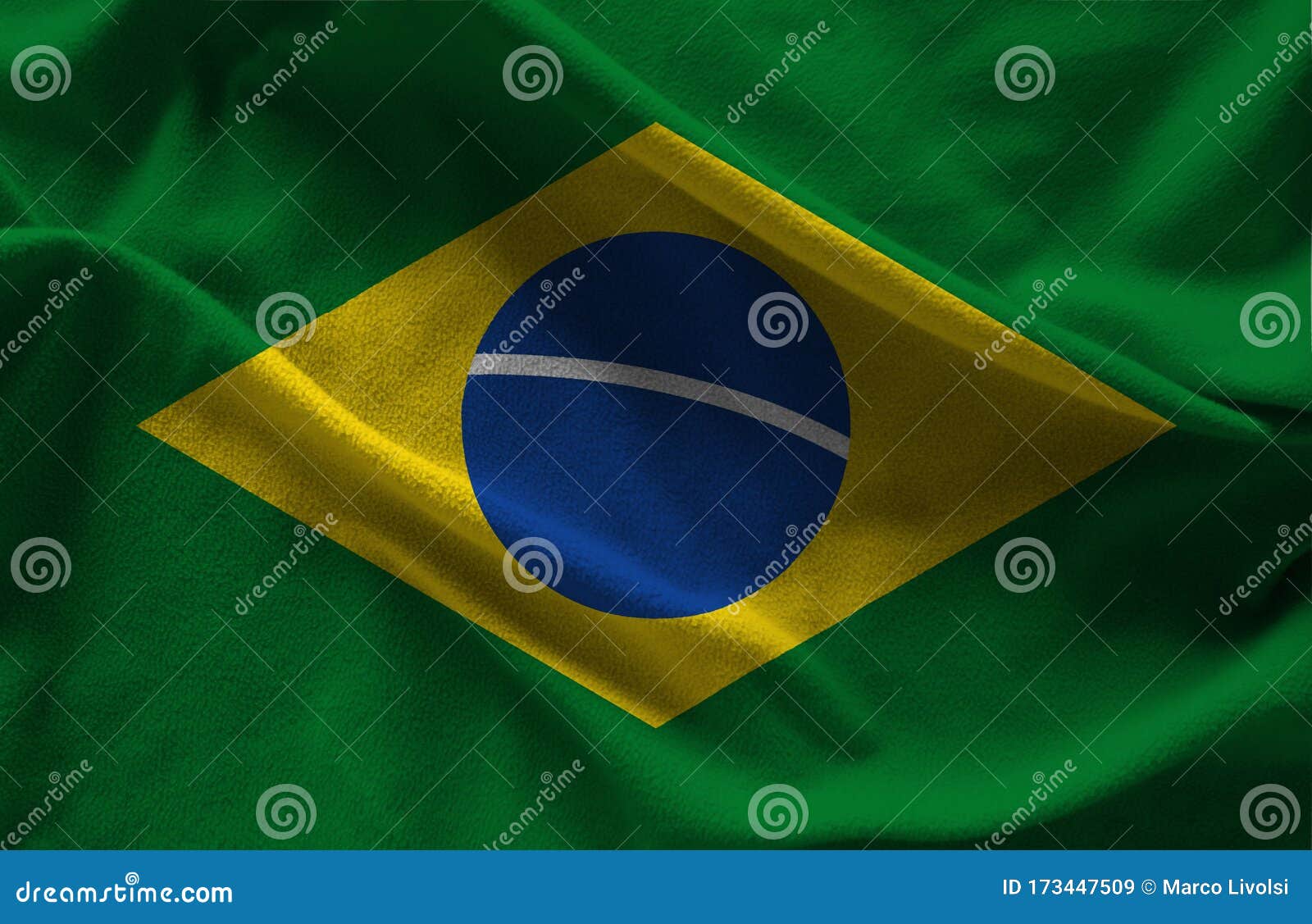 Brazil Flag with Texture on a Background Stock Illustration ...