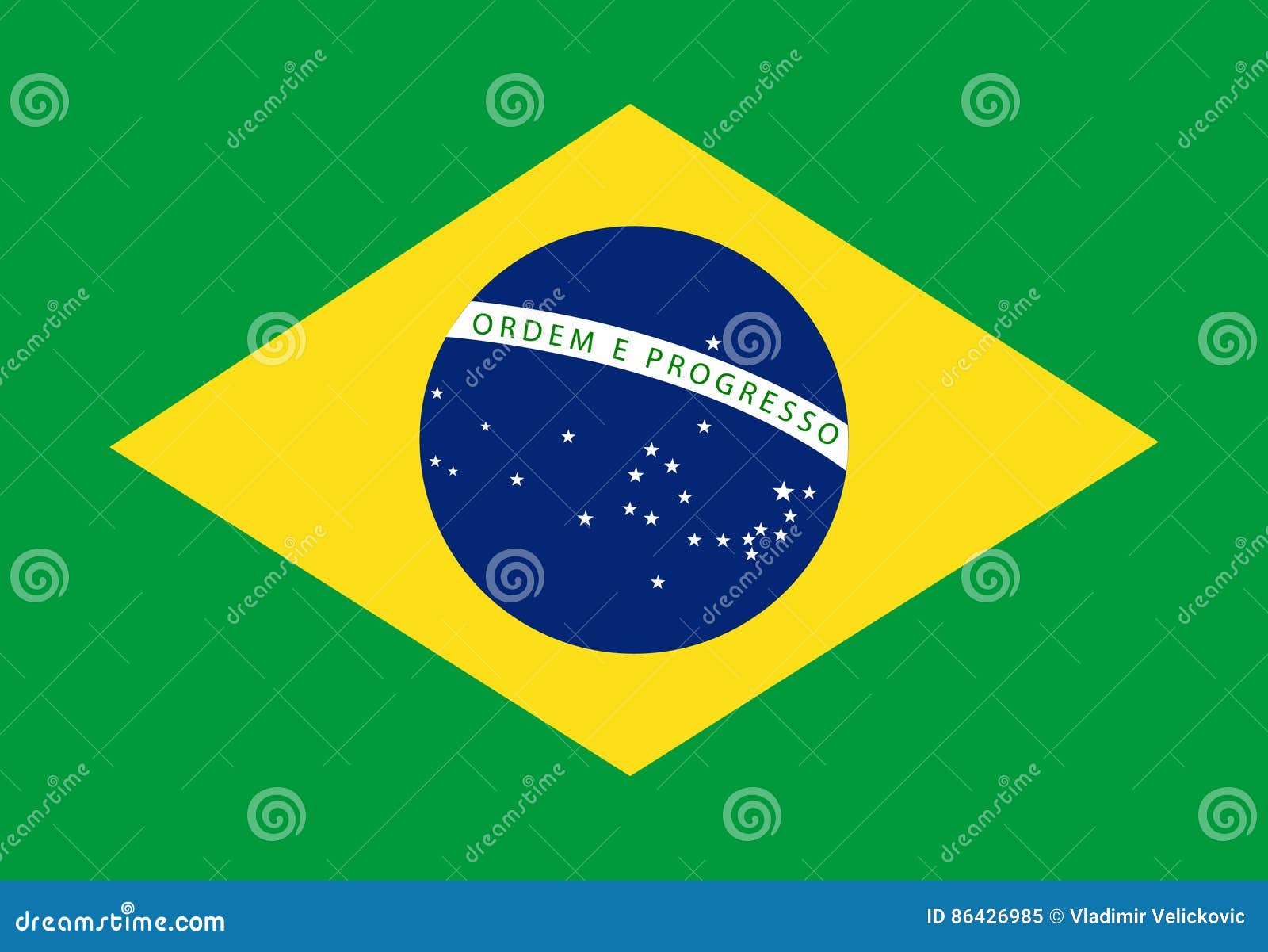 Brazil flag stock vector. Illustration of country, symbol - 86426985