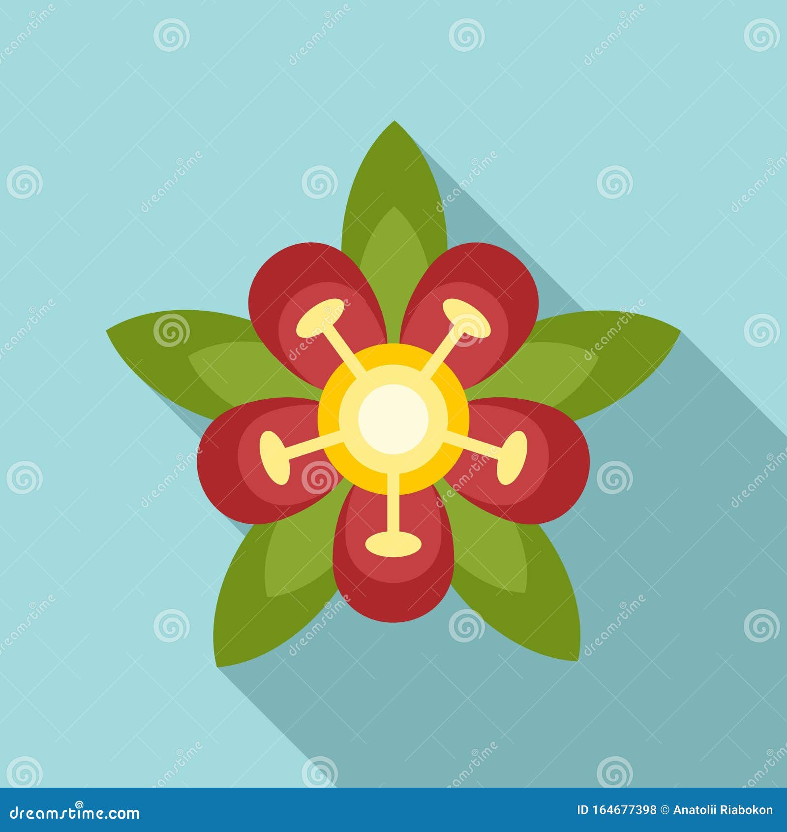 Brazil Flower Icon, Flat Style Stock Vector - Illustration of leaf ...