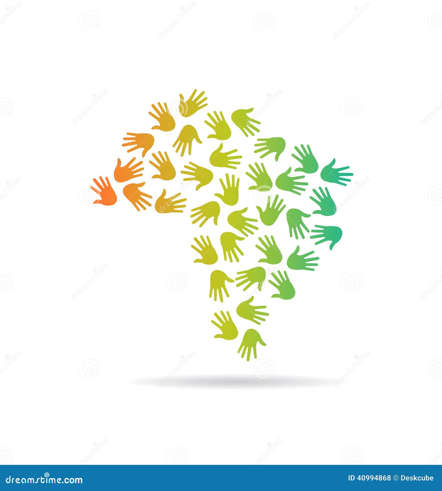 Brazil Friendship Hands Logo Stock Vector - Illustration of line ...