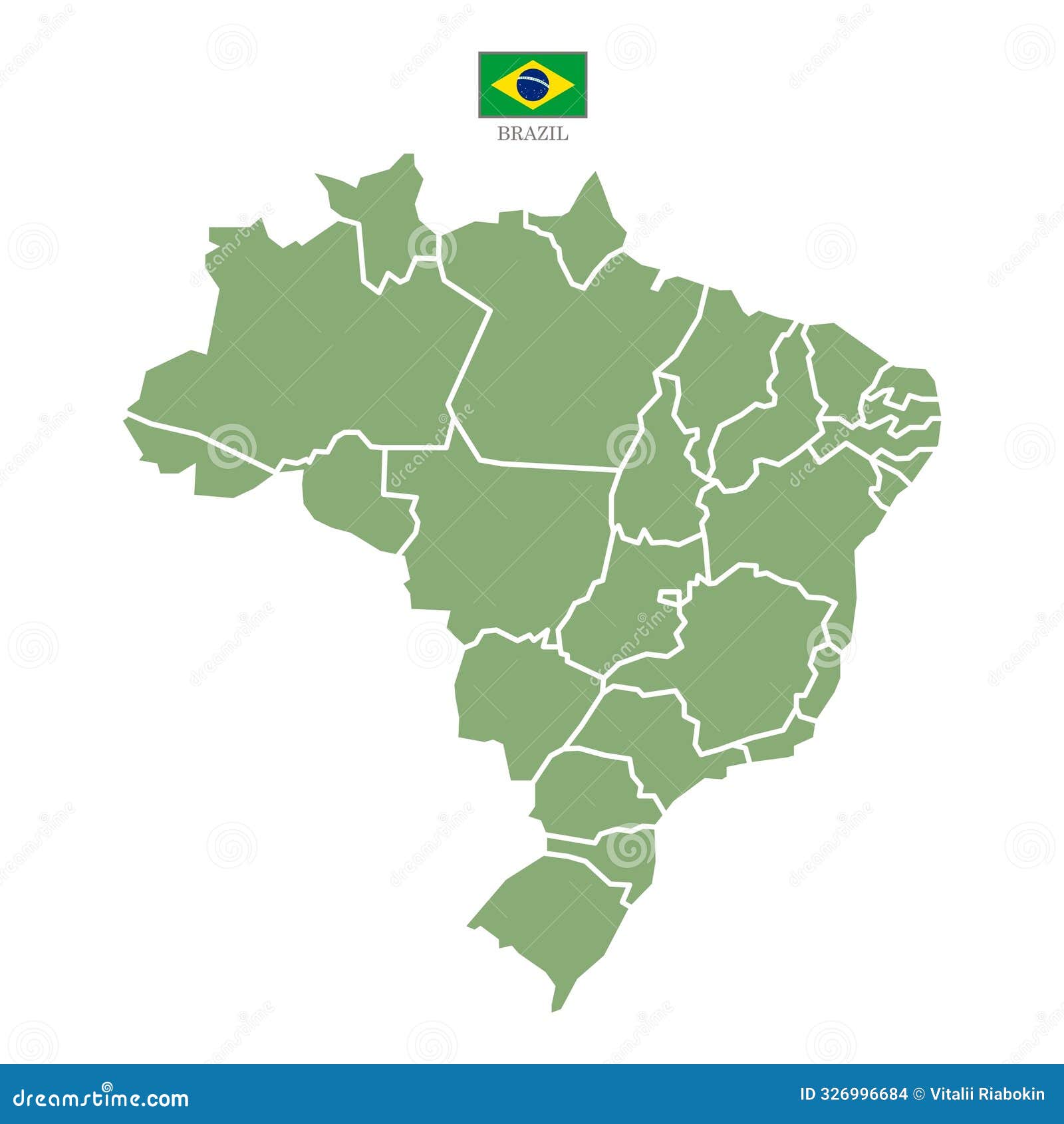 Brazil green state map stock illustration. Illustration of border ...