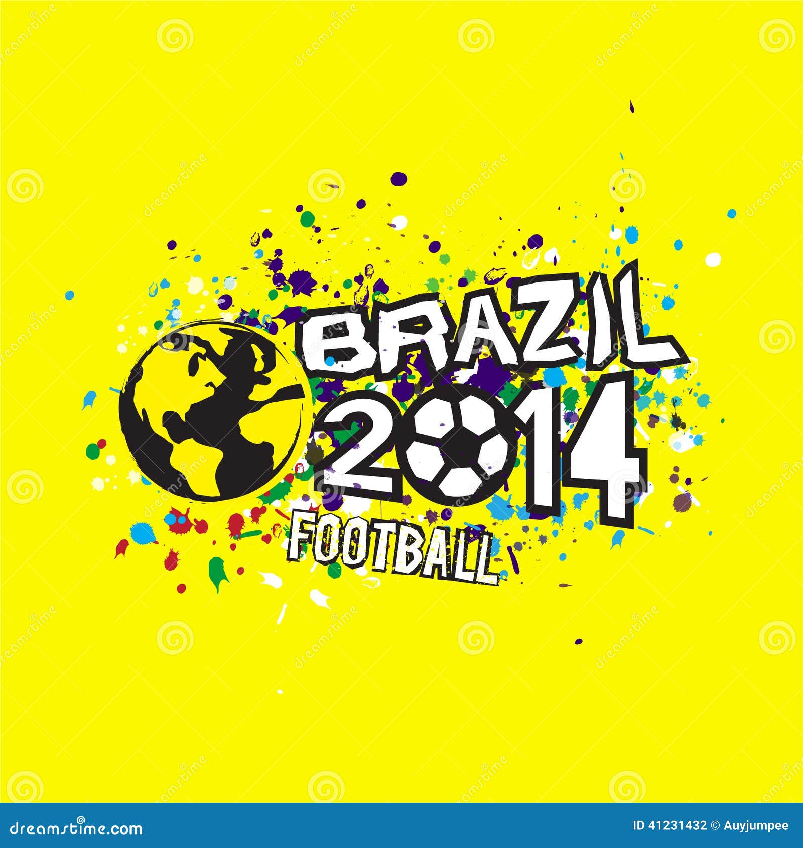 Brazil 2014 Header Design on Grunge Texture Background, & Illustration ...