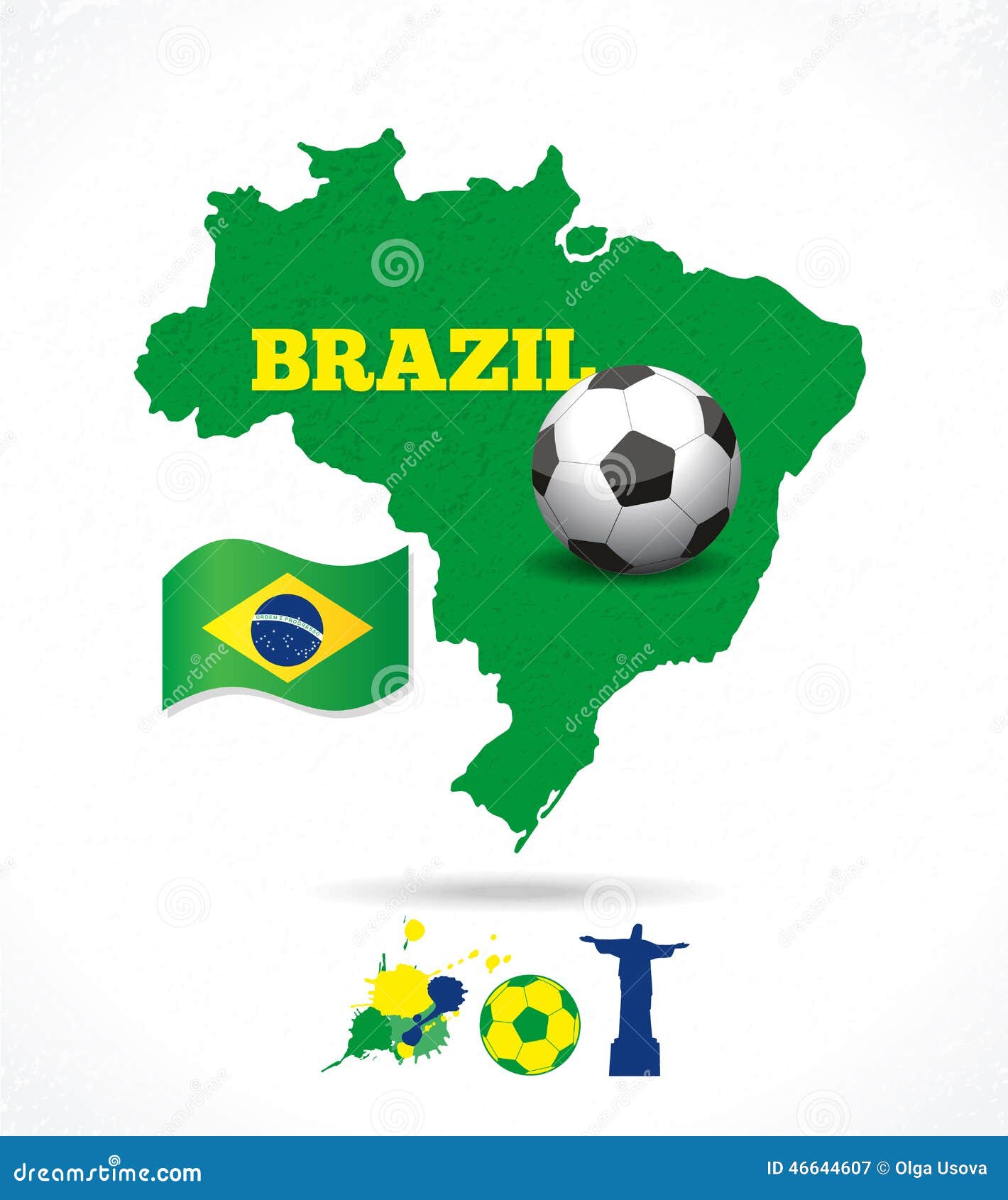 Brazil icon set. stock vector. Illustration of event - 46644607