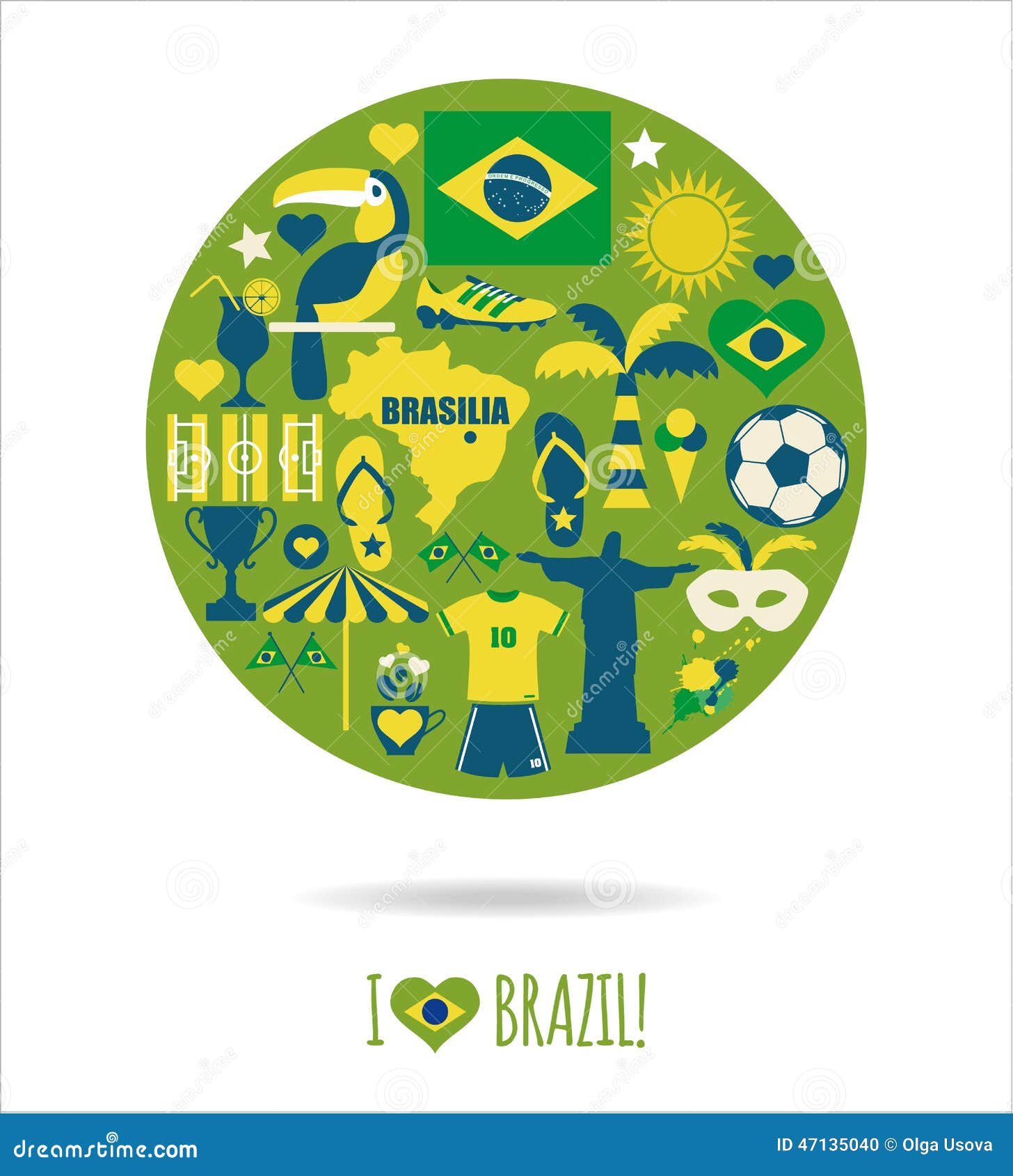 Brazil icon set. stock vector. Illustration of event - 47135040