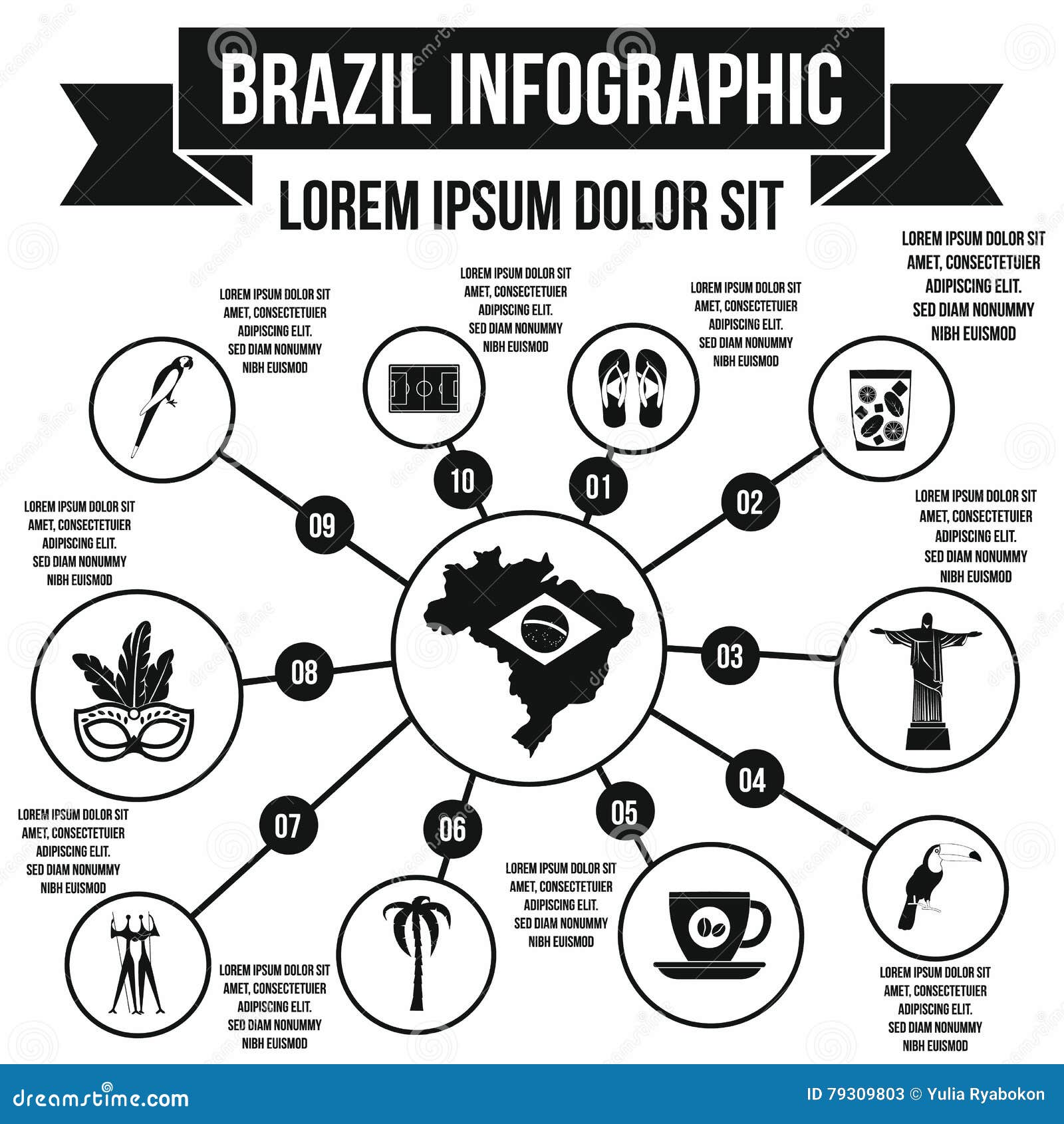 Brazil Infographic Elements, Simple Style Stock Vector - Illustration ...