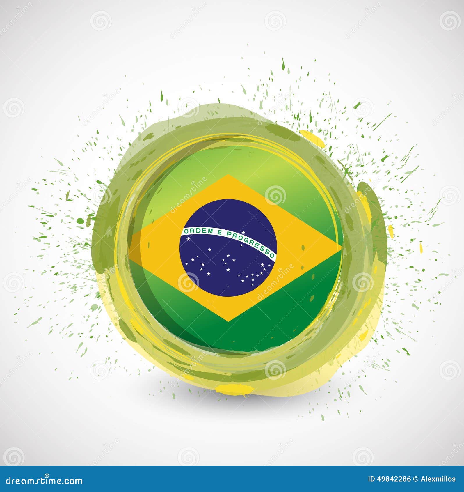 Brazil Ink Circle Flag Illustration Design Stock Illustration ...