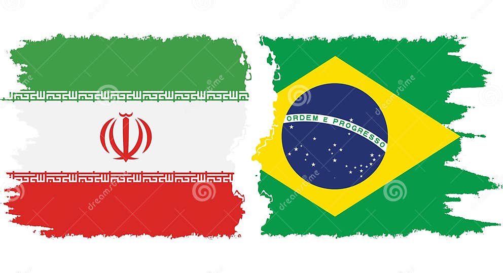 Brazil and Iran Grunge Flags Connection Vector Stock Vector ...