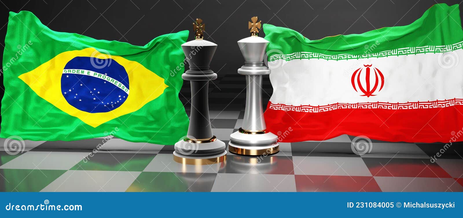 Brazil And Iran Table Flags Isolated On White 3D Rendering Royalty-Free ...