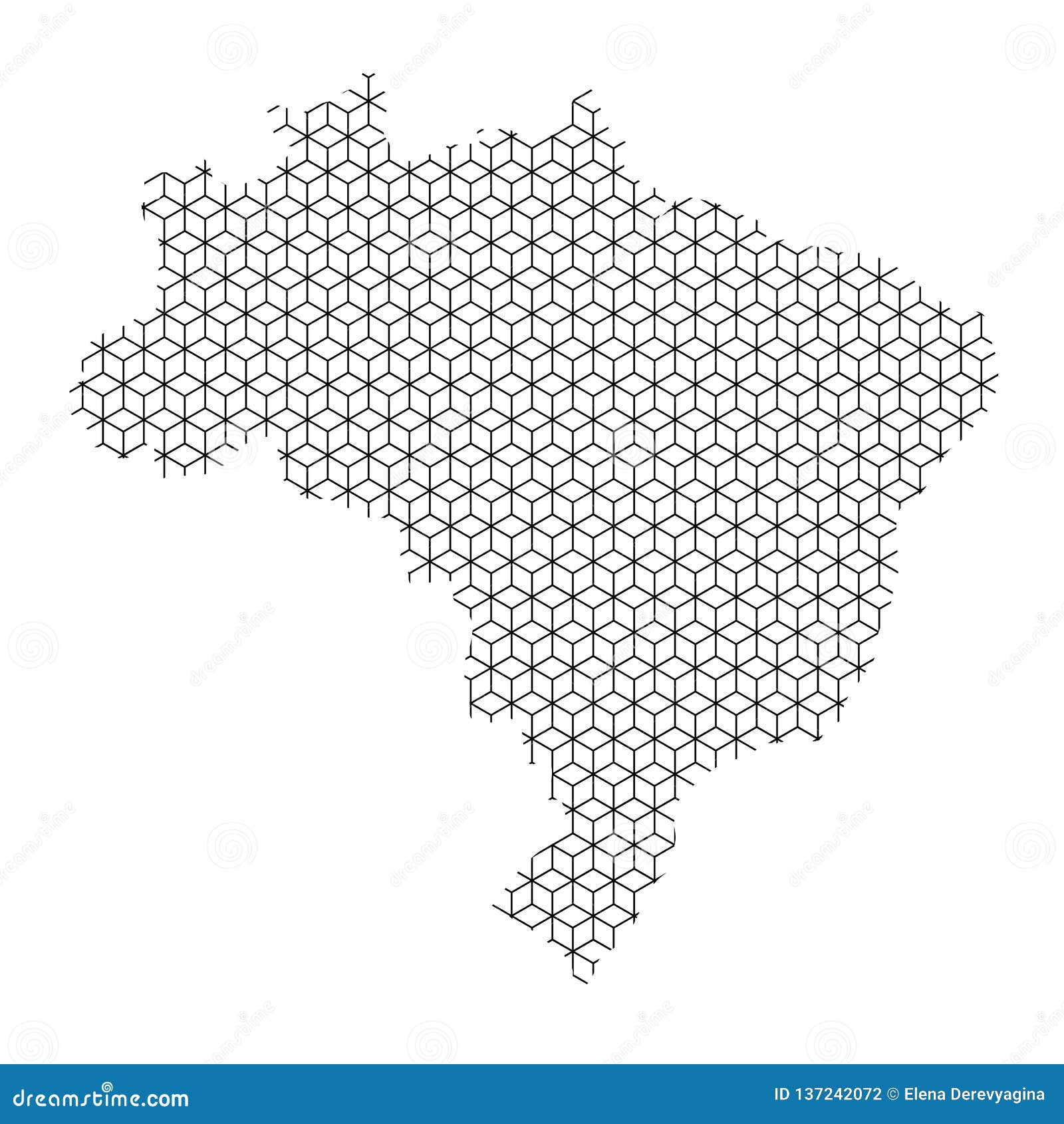 Brazil Map Abstract Schematic from Black Lines Repeating Pattern ...