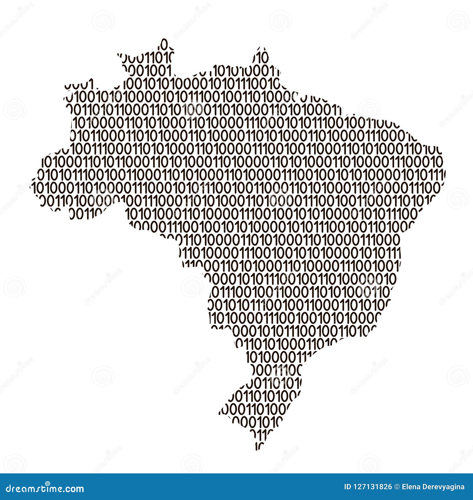 Brazil Map Abstract Schematic from Black Ones and Zeros Binary D Stock ...