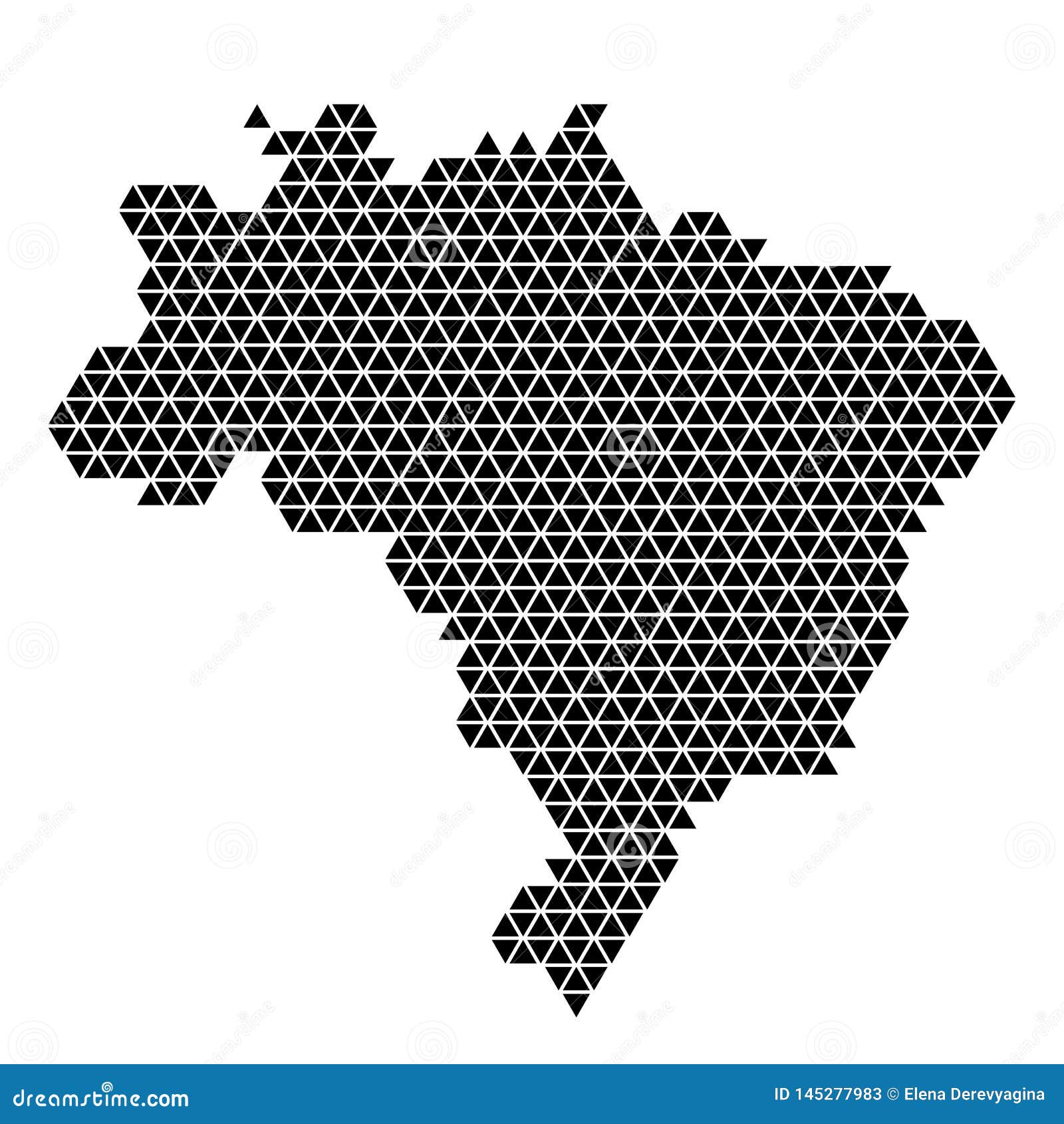 Brazil Map Abstract Schematic from Black Triangles Repeating Pattern ...