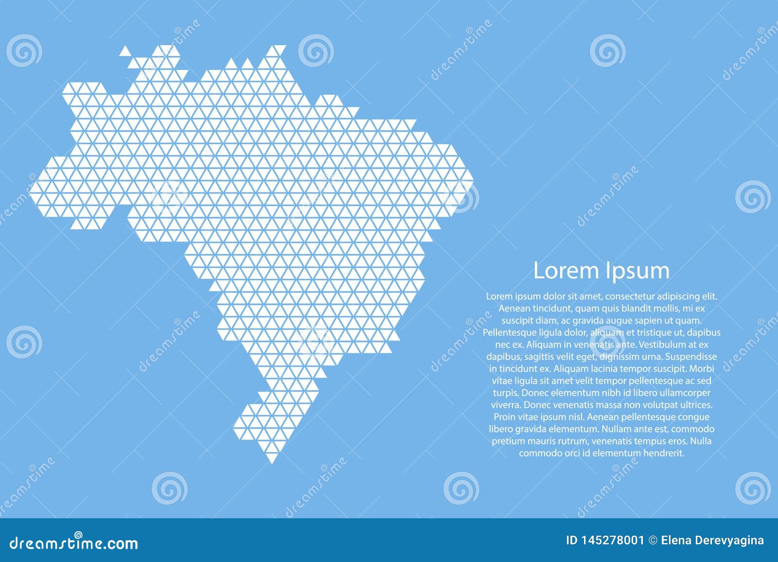 Brazil Map Abstract Schematic from White Triangles Repeating Pattern ...