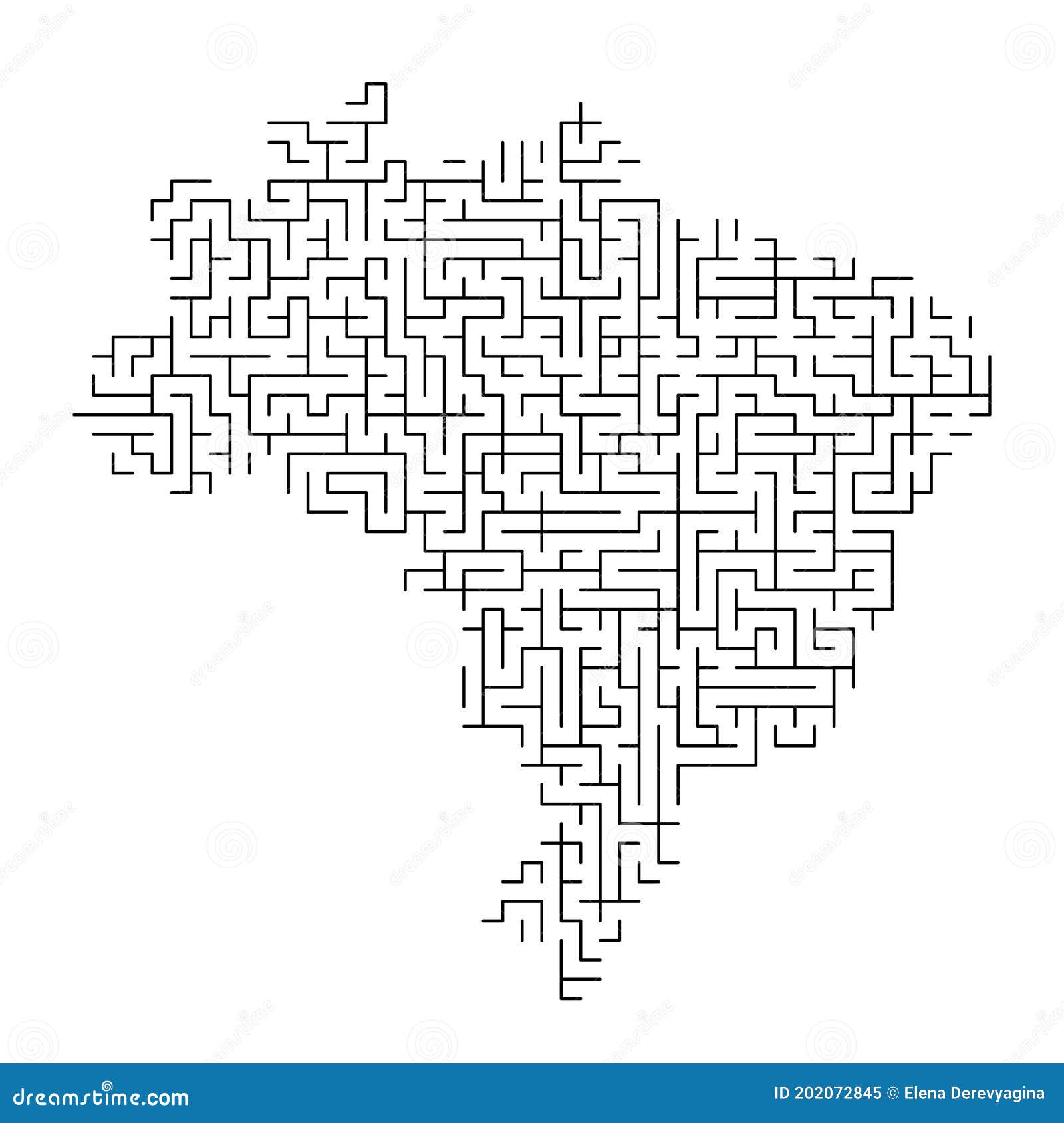 Brazil Map from Black Pattern of the Maze Grid. Vector Illustration ...