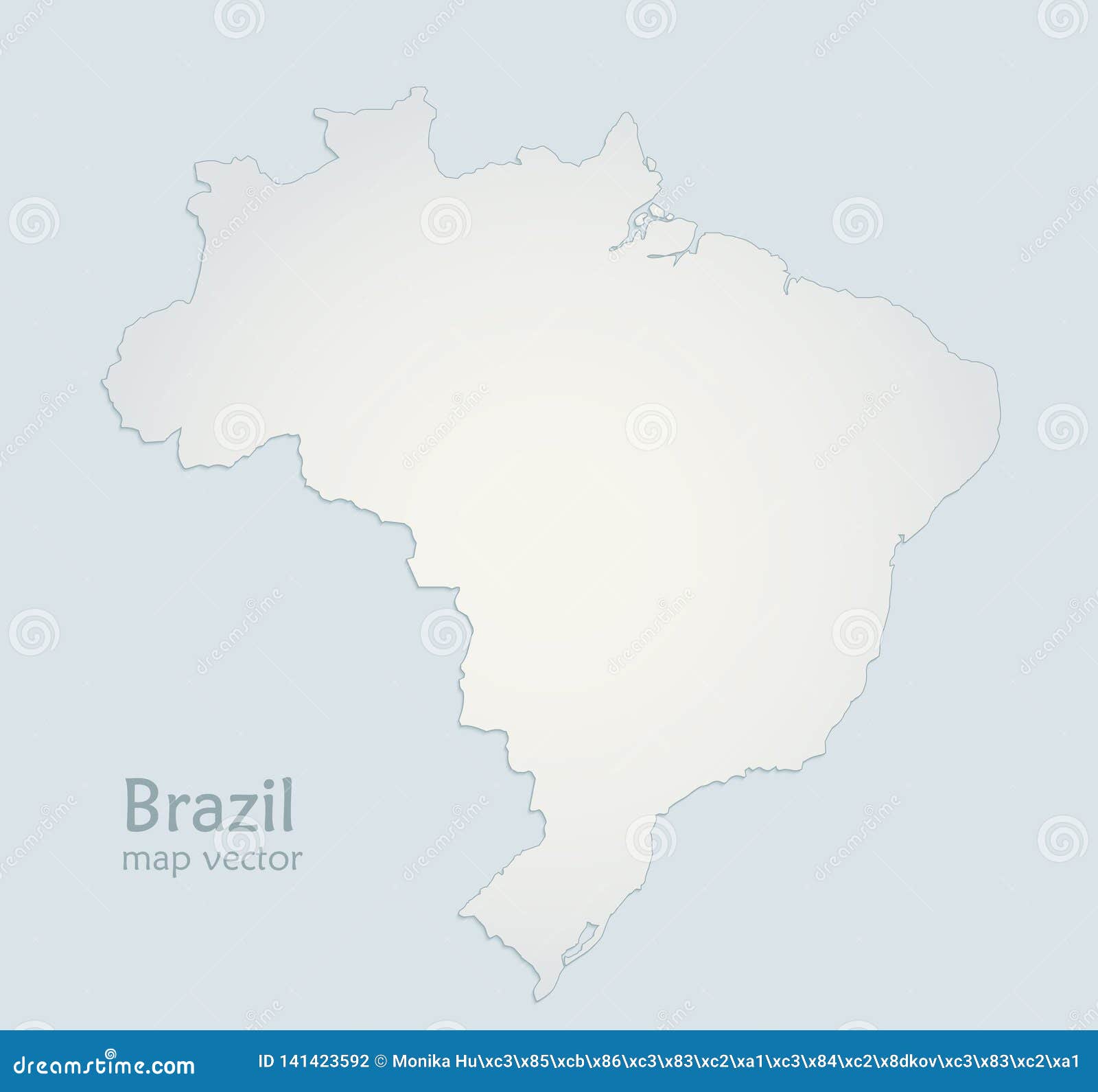 Brazil Map Blue White Paper 3D Stock Vector - Illustration of poster ...