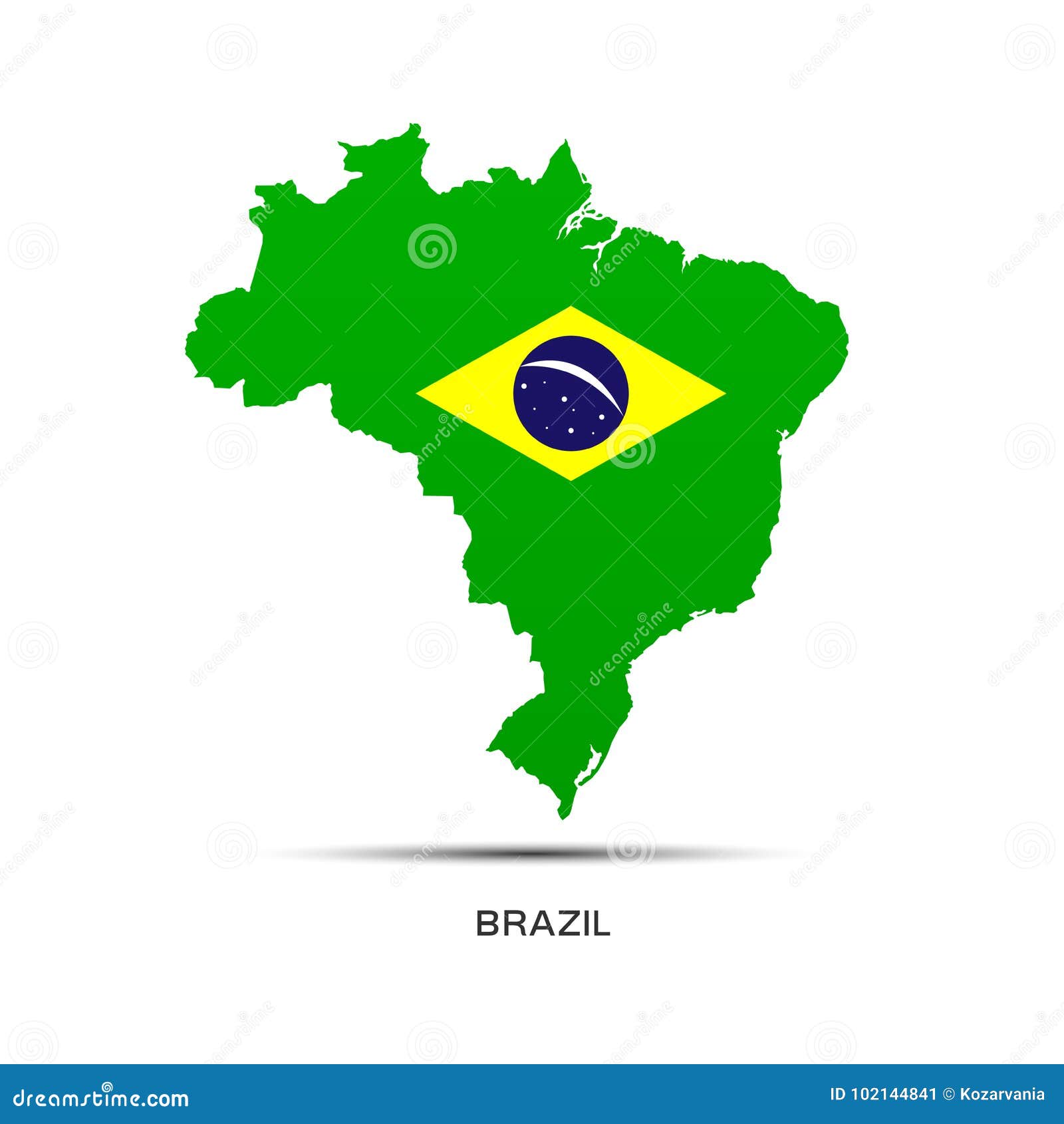 Brazil Map Cartoon Vector | CartoonDealer.com #102144841