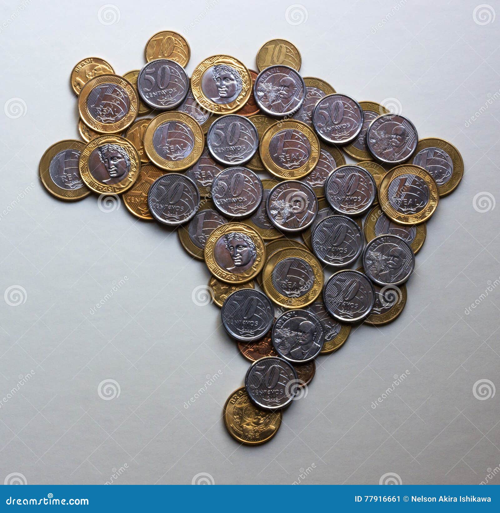 Brazil map with coins stock image. Image of money, people - 77916661
