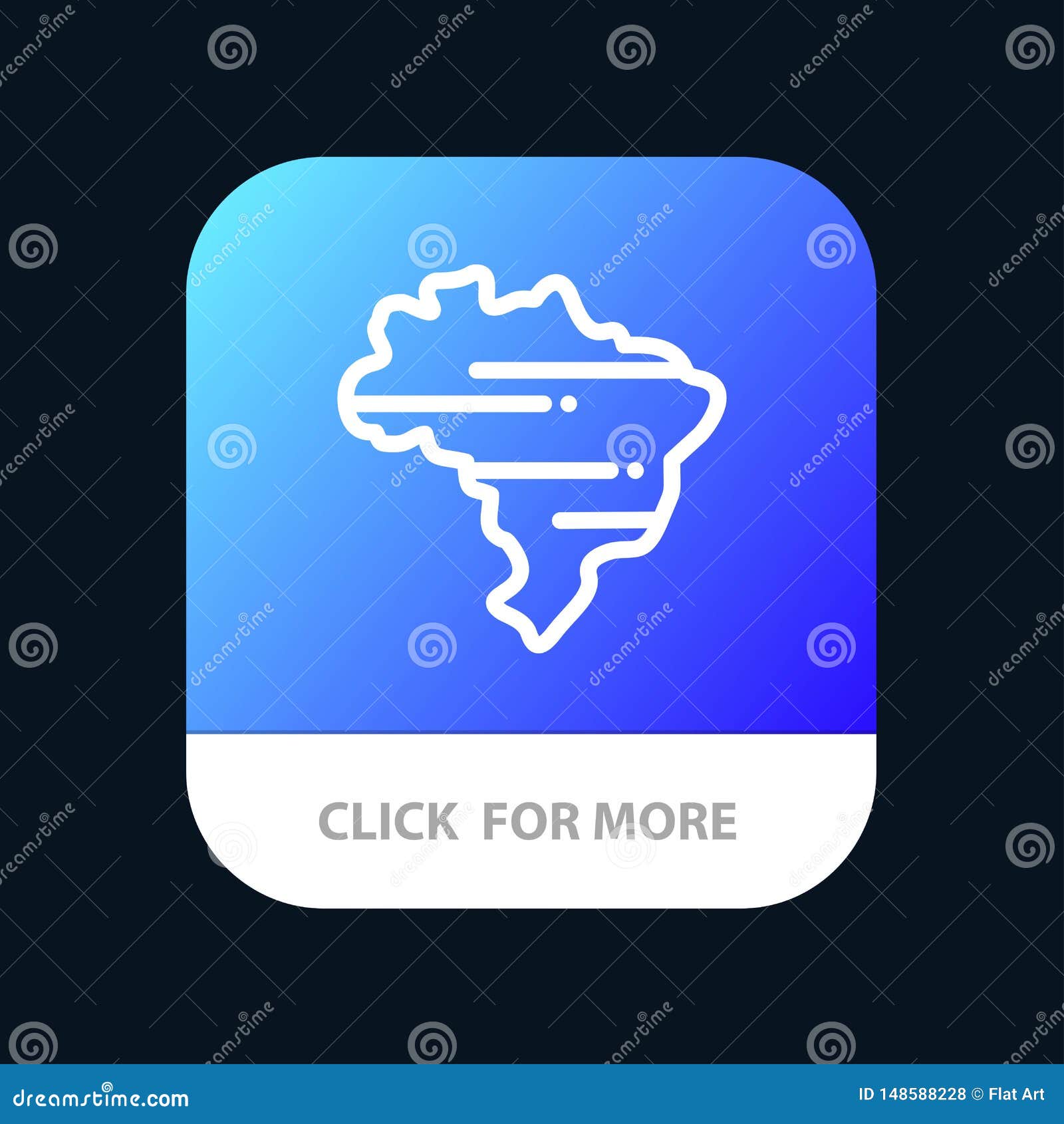 Brazil, Map, Country Mobile App Button. Android and IOS Line Version ...