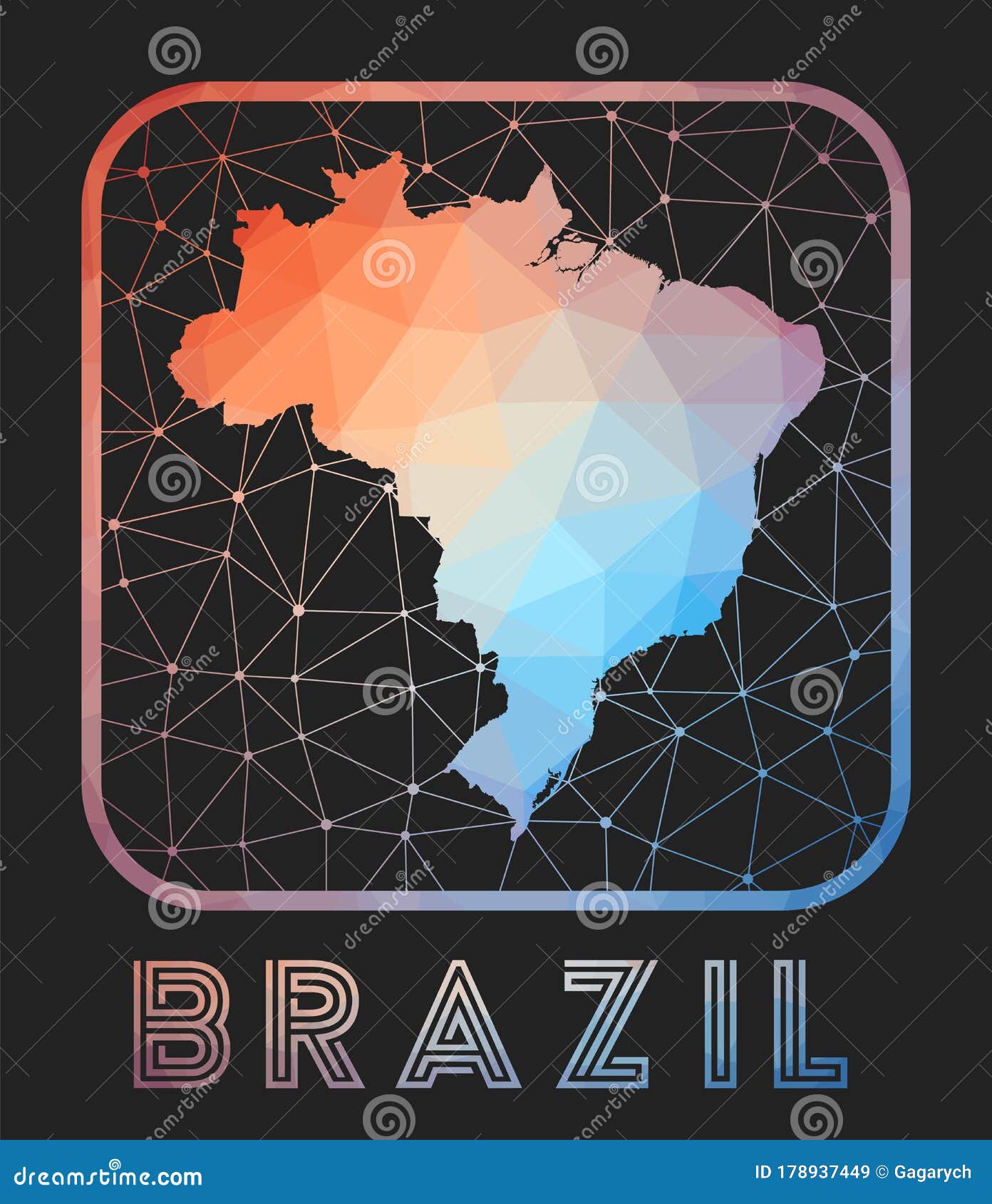 Brazil map design. stock vector. Illustration of card - 178937449