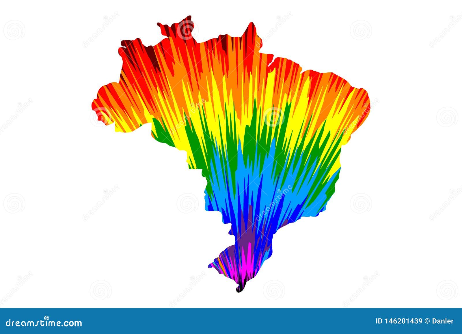 Brazil - Map is Designed Rainbow Abstract Colorful Pattern Stock Vector ...