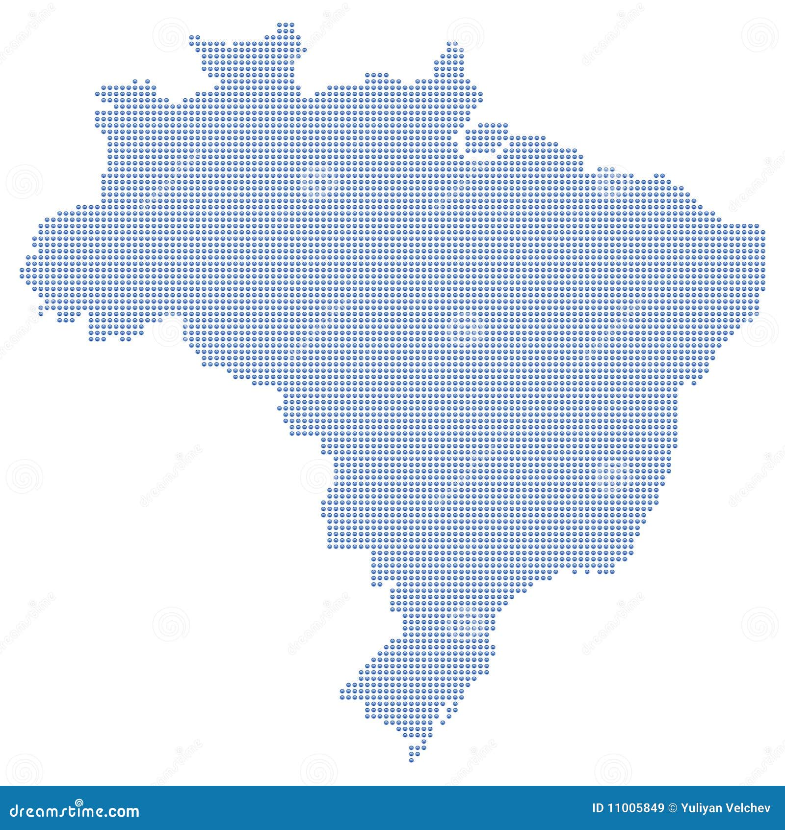 Brazil Map Dots Cartoon Vector | CartoonDealer.com #11005849