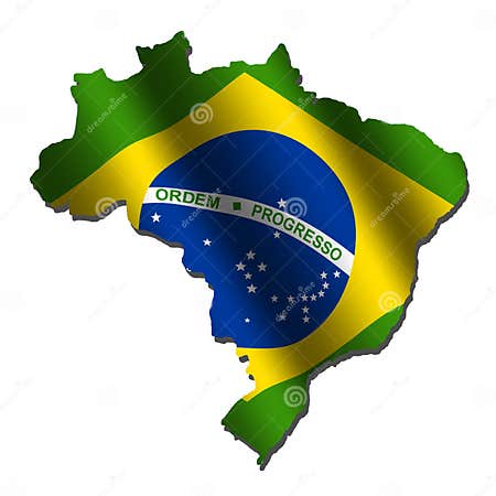 Brazil map flag stock illustration. Illustration of waves - 9185155