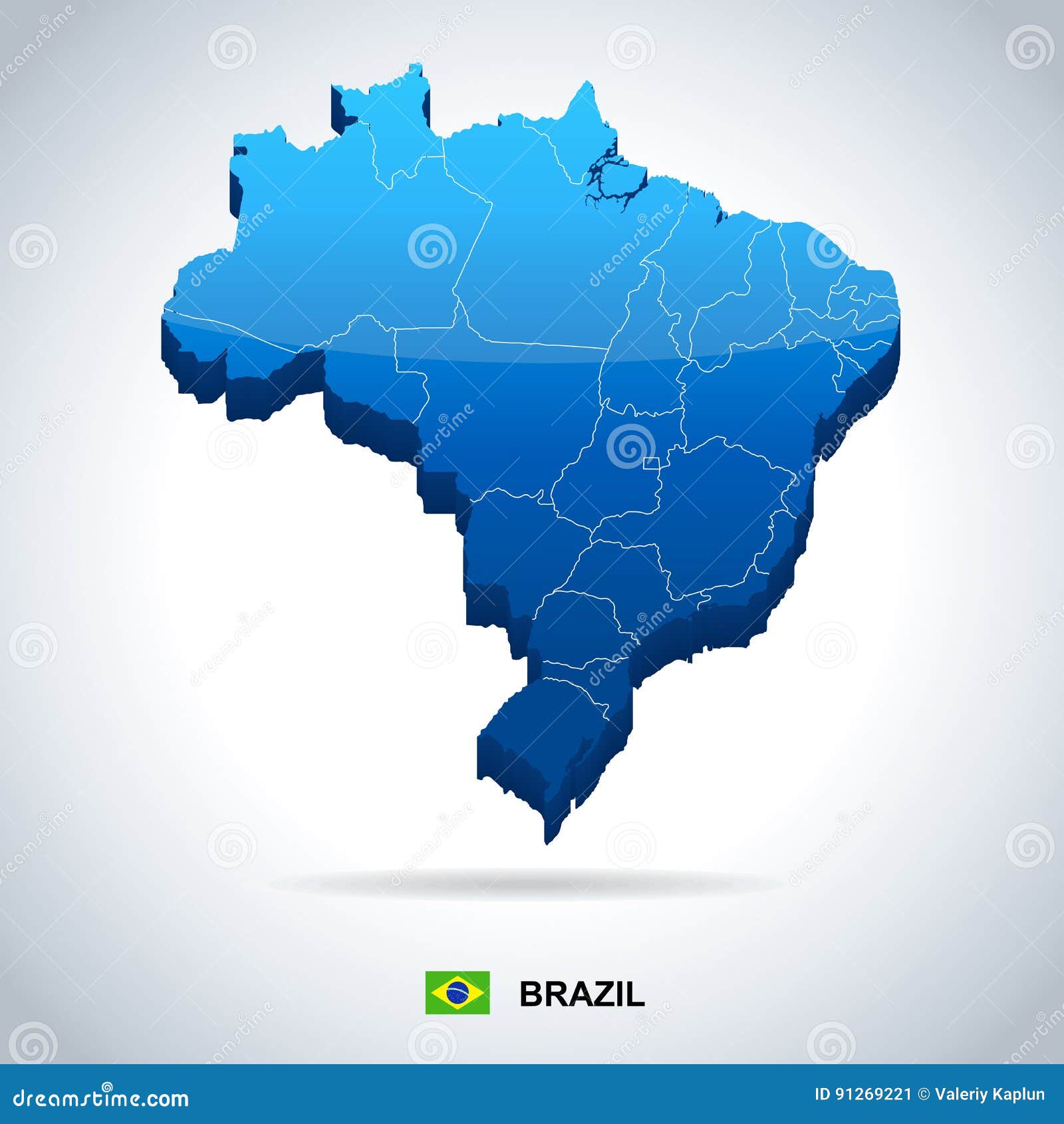 Brazil - Map and Flag - Illustration Stock Illustration - Illustration ...