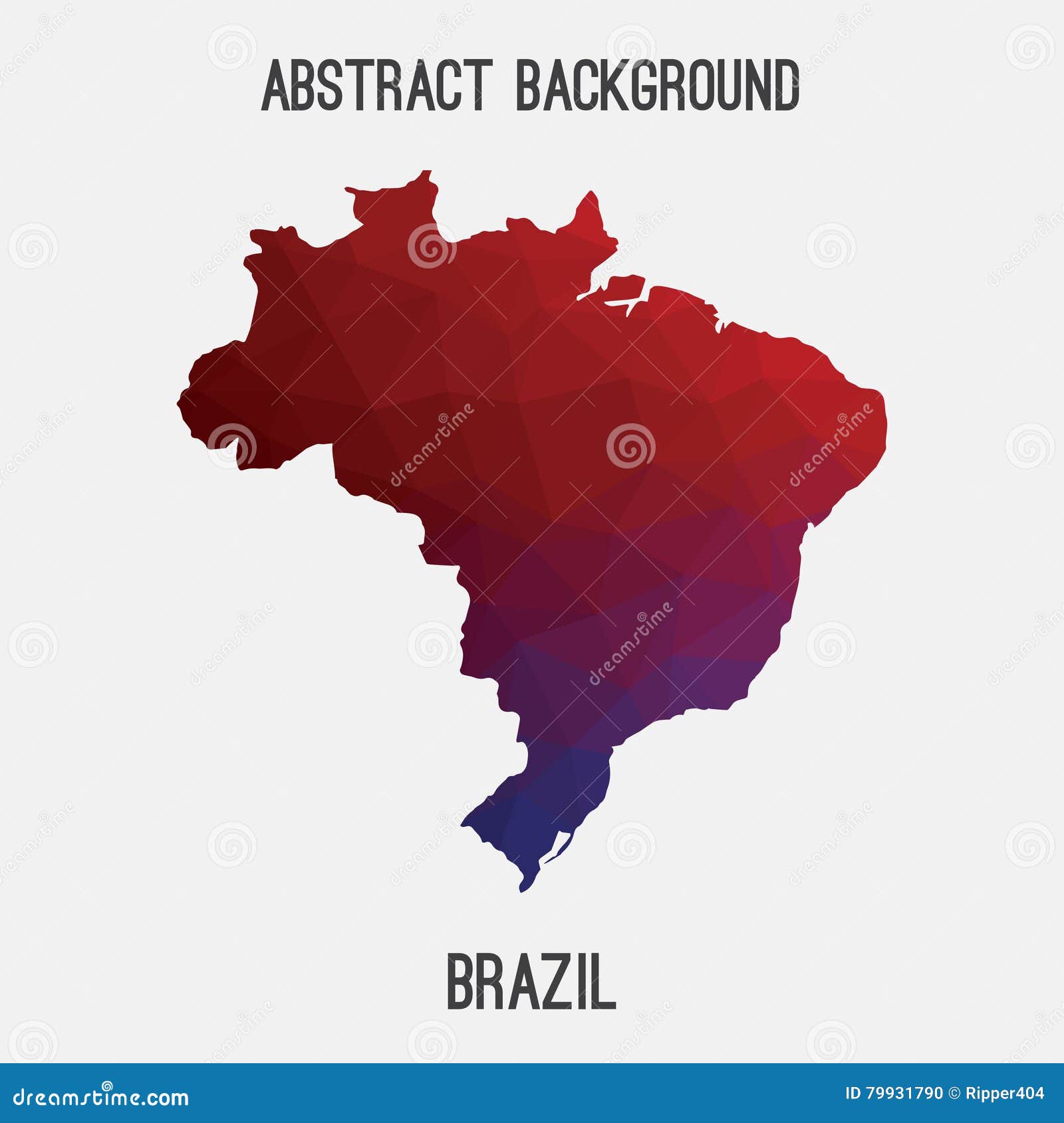 Brazil Map in Geometric Polygonal Style. Stock Illustration ...