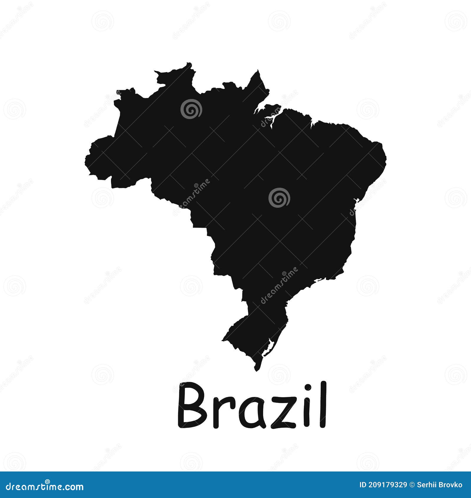 Brazil Map Icon Isolated on White Background. Vector Illustration Stock ...