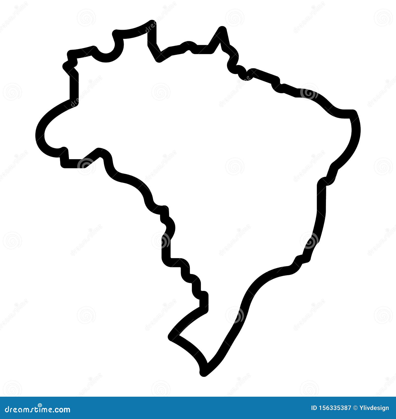 Brazil Map Icon, Outline Style Stock Vector - Illustration of line ...