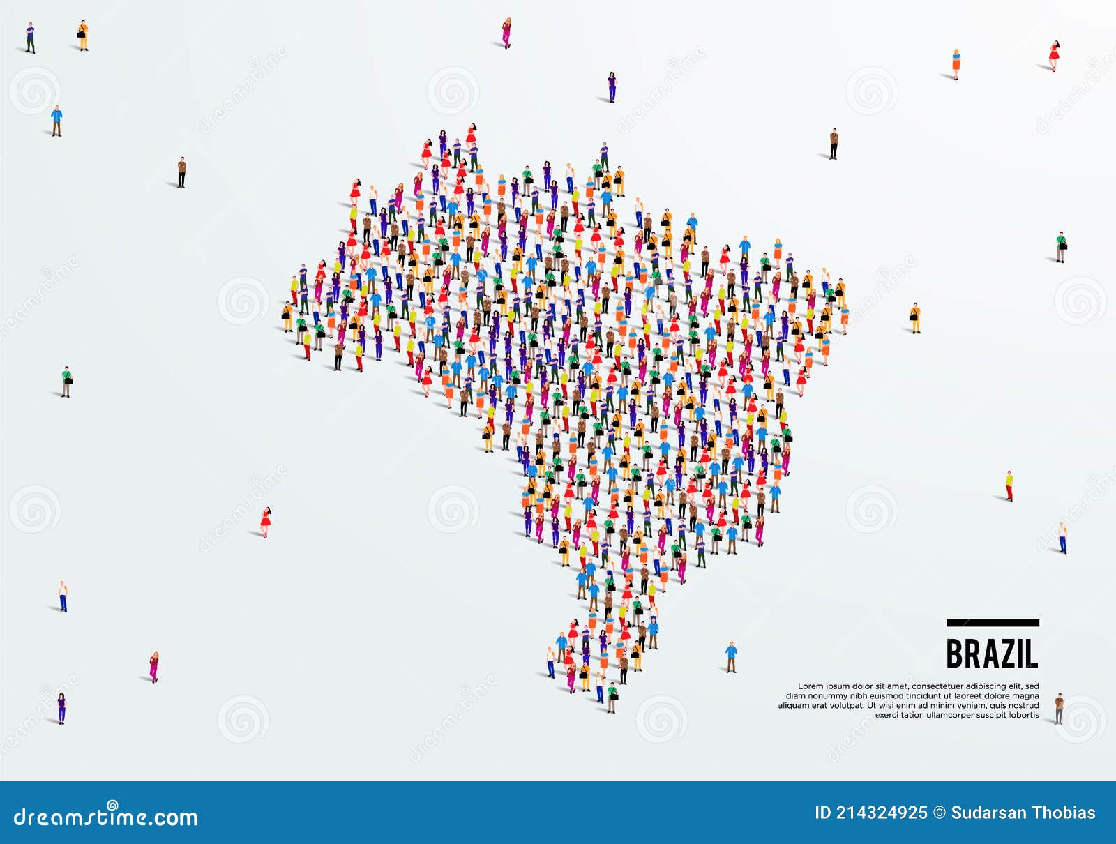 Brazil People Icon Map. Stylized Vector Silhouette Of Brazil ...