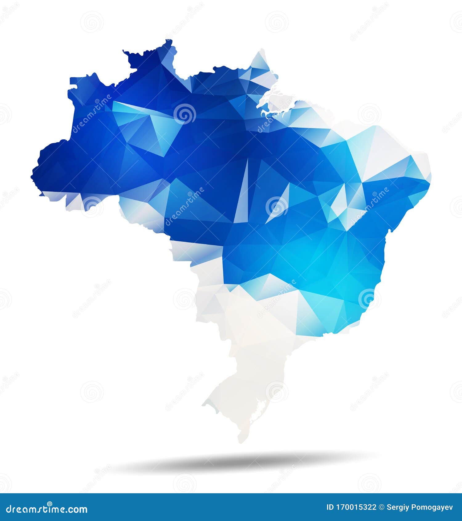 Brazil Map Polygonal Geometric Design Stock Vector - Illustration of ...