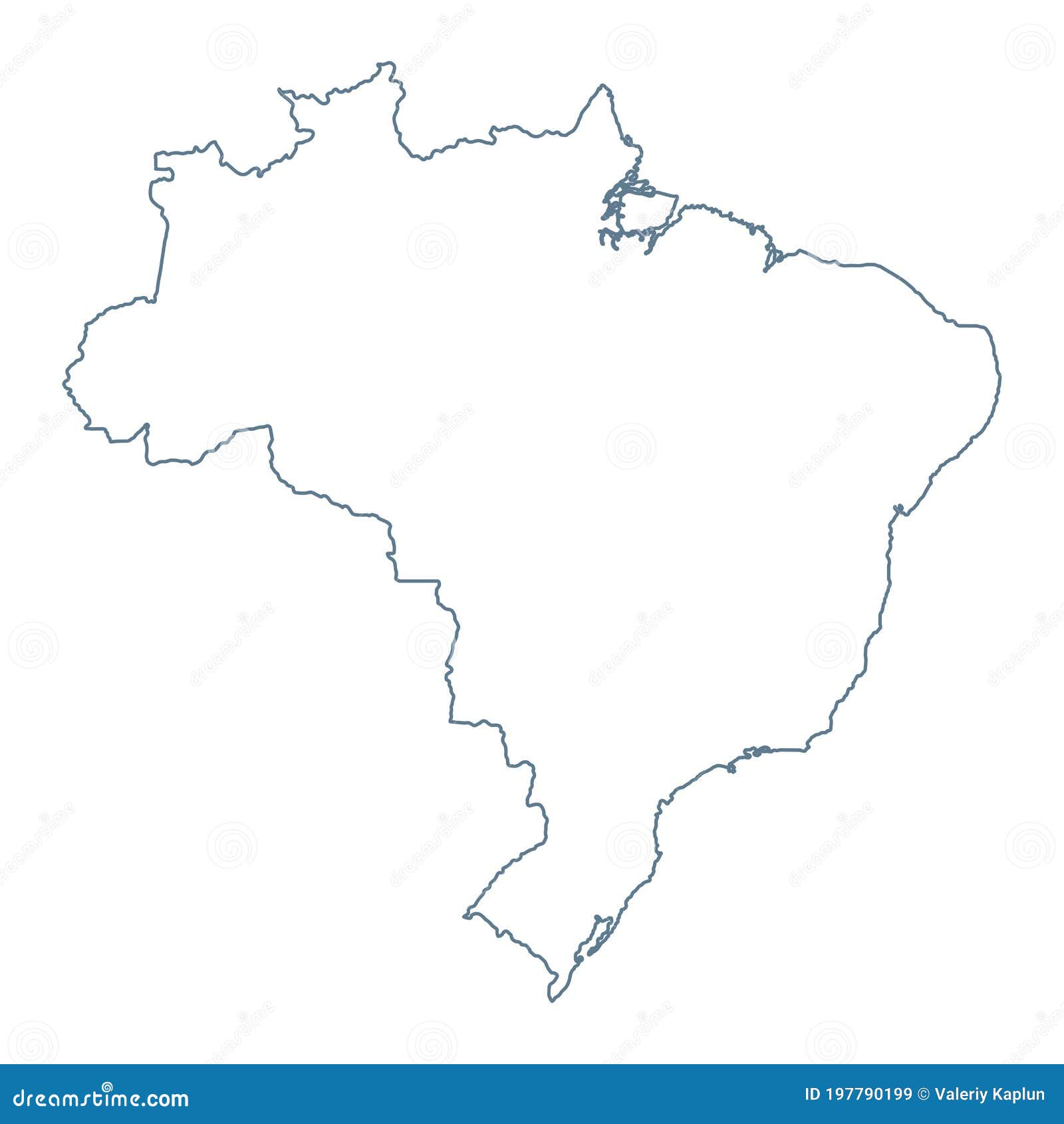 Brazil Map - Vector Contour Illustration Stock Illustration ...