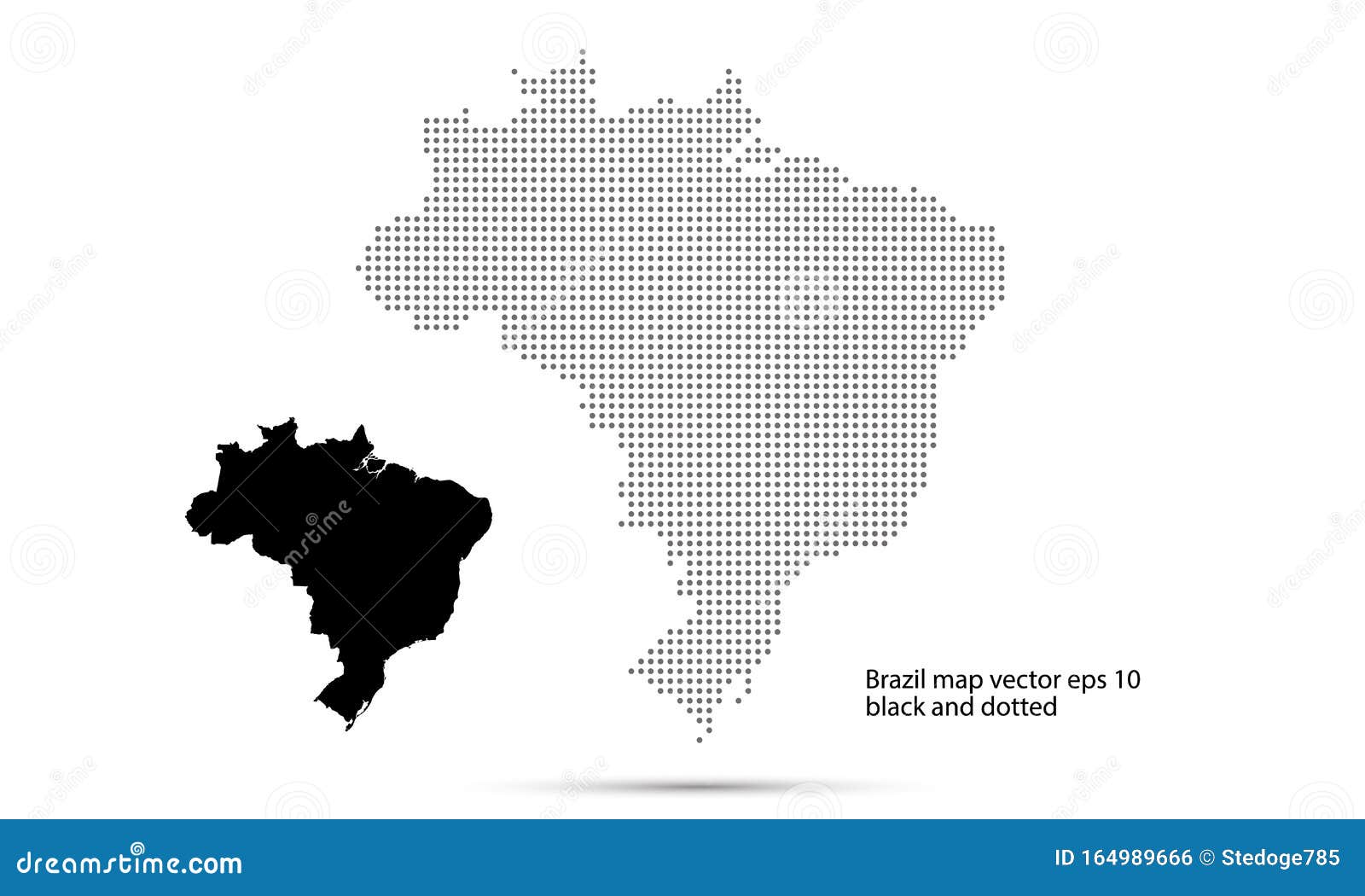 Brazil Map Vector, Isolated Background Dotted Background Stock Vector ...