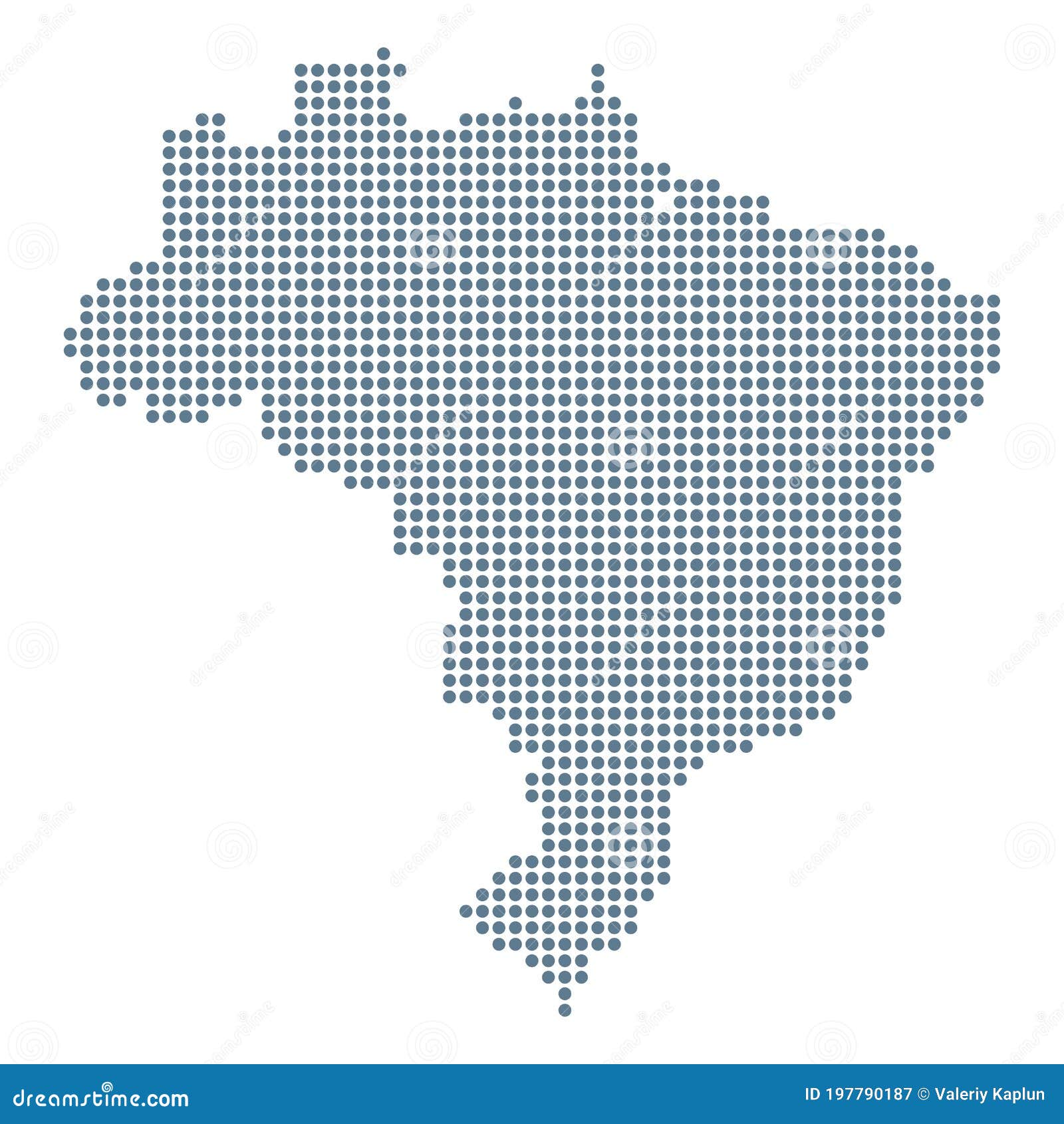 Brazil Map - Vector Pixel Solid Contour Stock Illustration ...