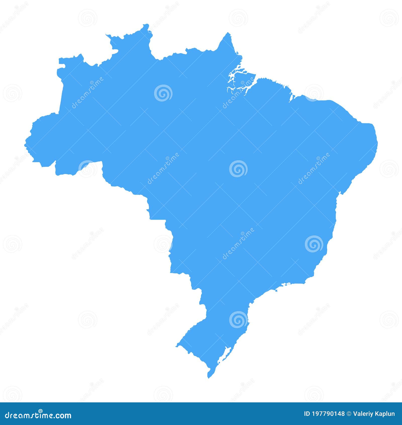 Brazil Map - Vector Solid Contour Stock Illustration - Illustration of ...