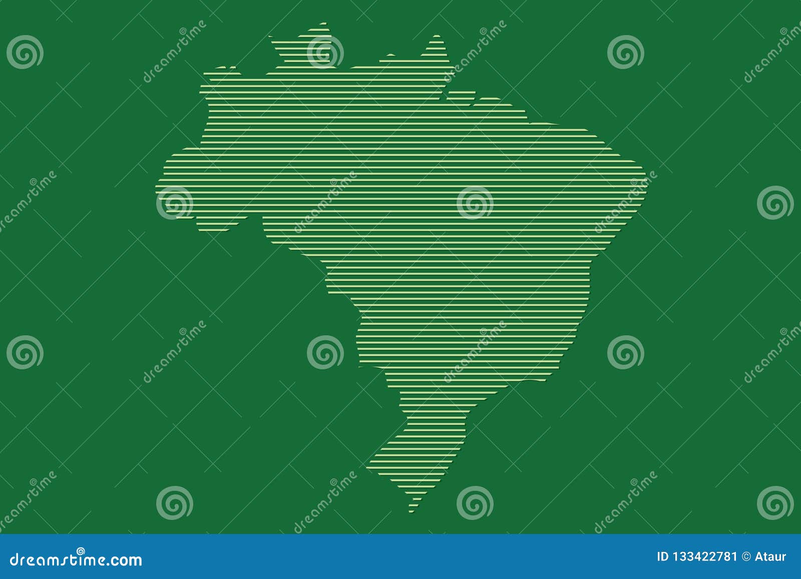 Brazil Map Vector Using Green Straight Line Pattern on Light Background ...