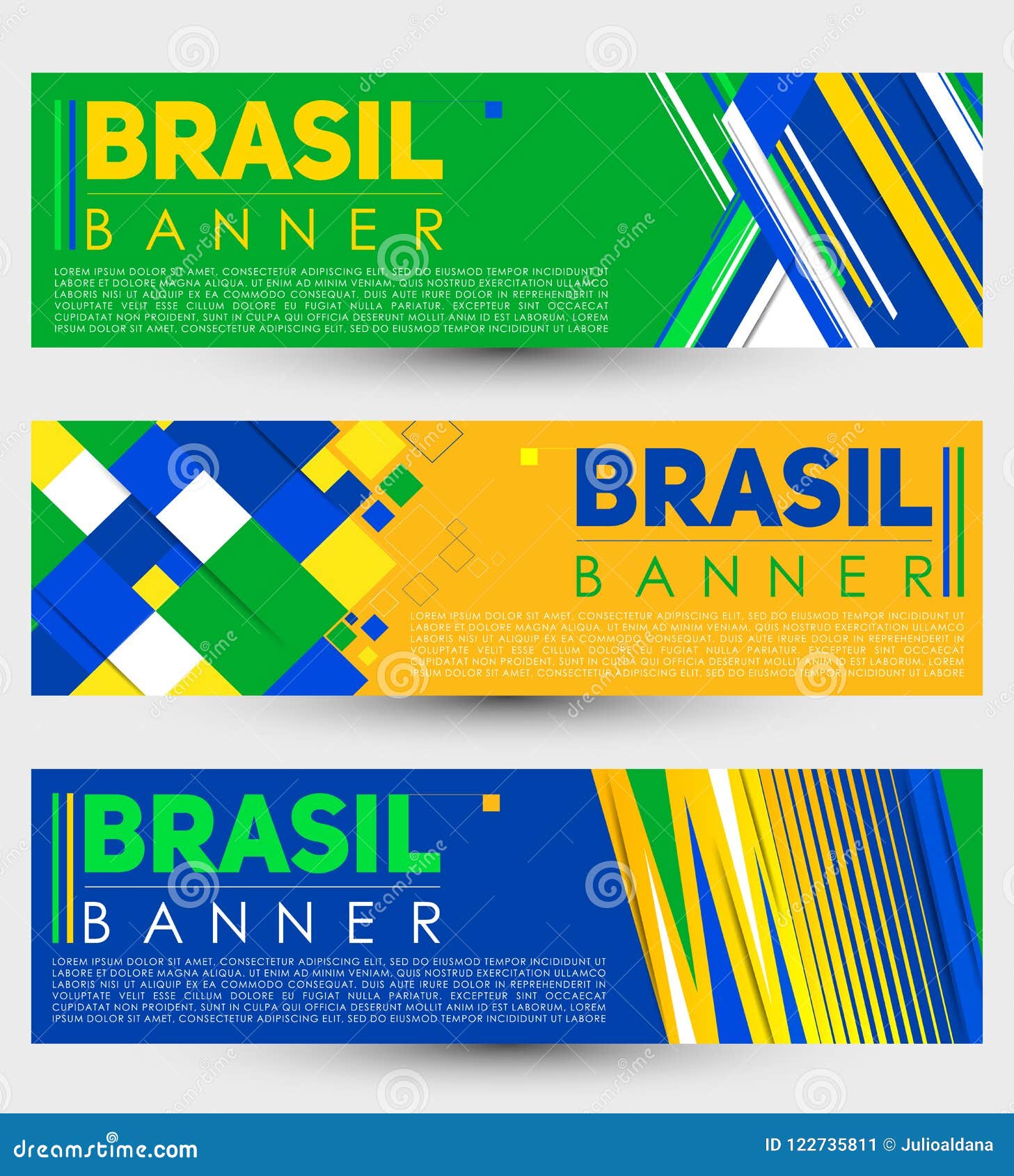 Brazil Modern Banner Template Vector Set Design Stock Vector ...