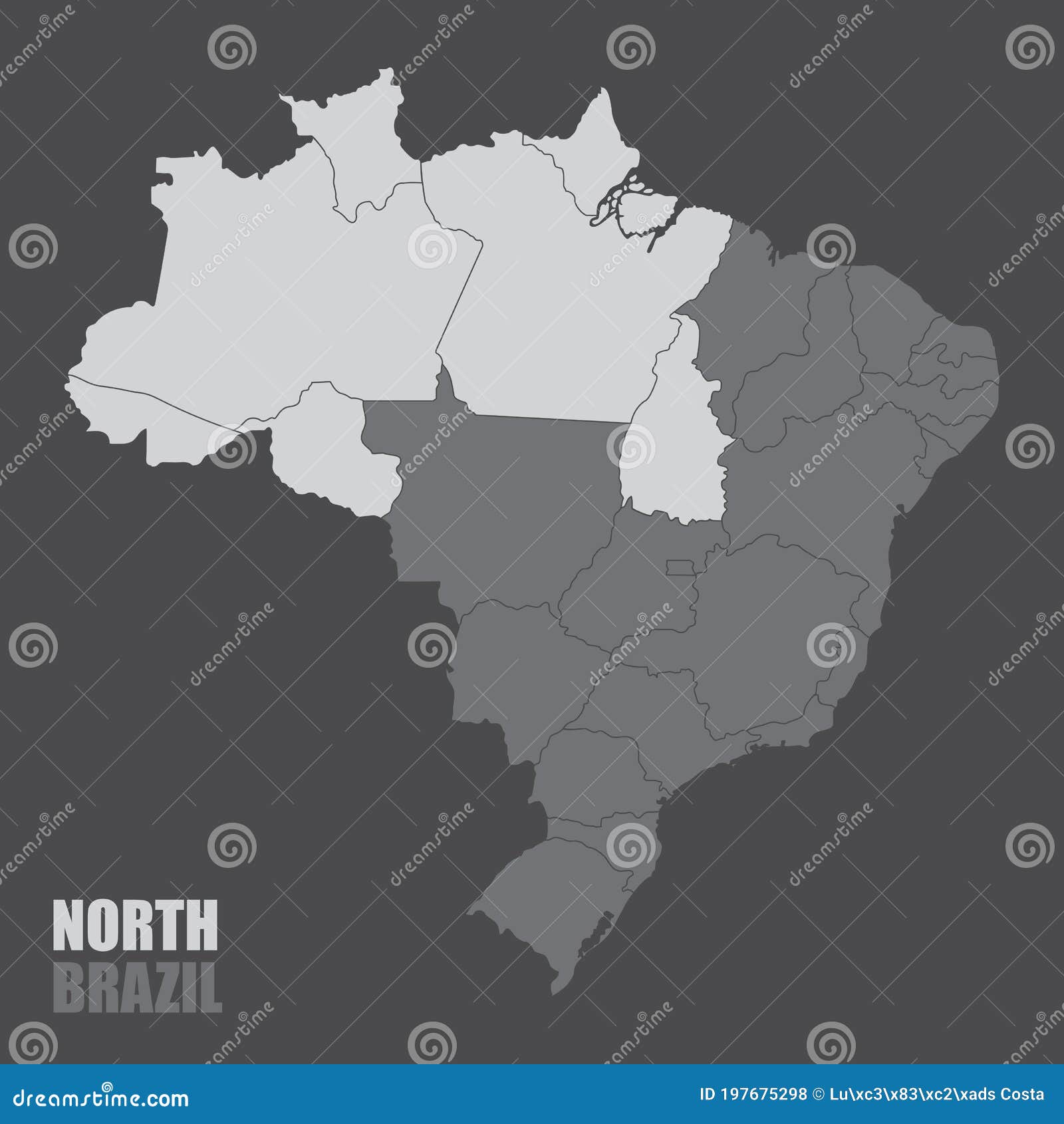 Brazil North Region map stock vector. Illustration of administrative ...