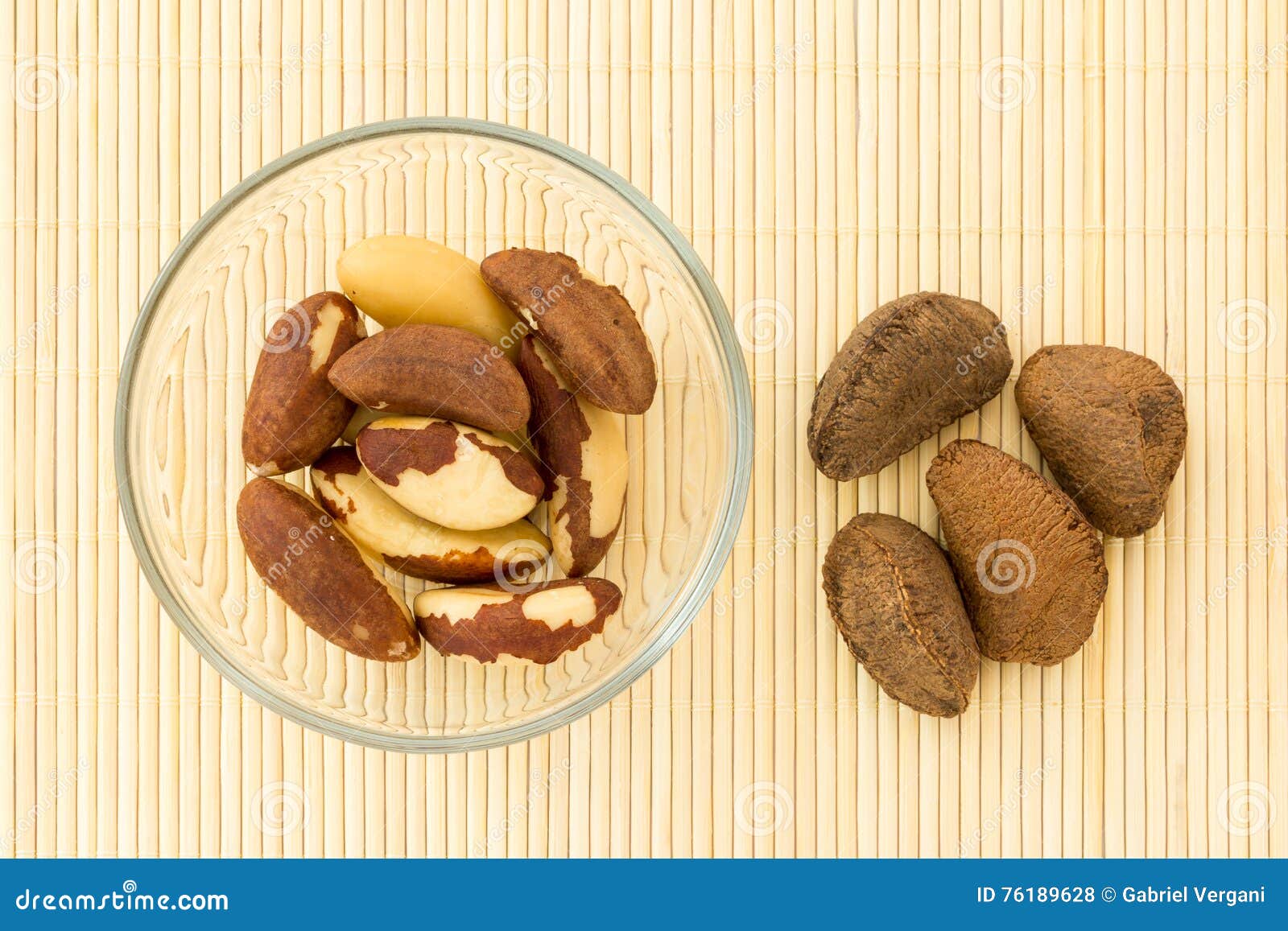 Brazil Nuts in Glass Bowl and Some Nut in the Shell Stock Photo - Image ...