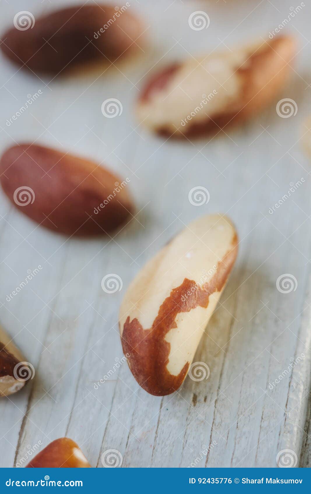 Brazil Nuts Over the White Wooden Table. Stock Photo - Image of board ...