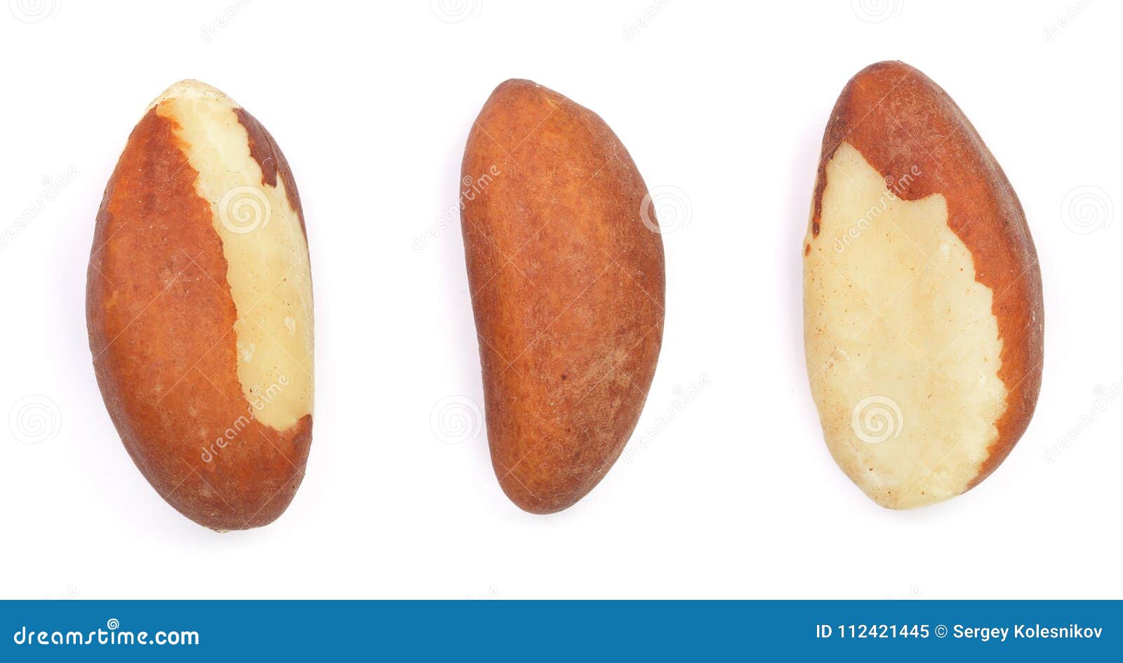 Brazil Nuts on White Background Closeup. Top View Stock Image - Image ...