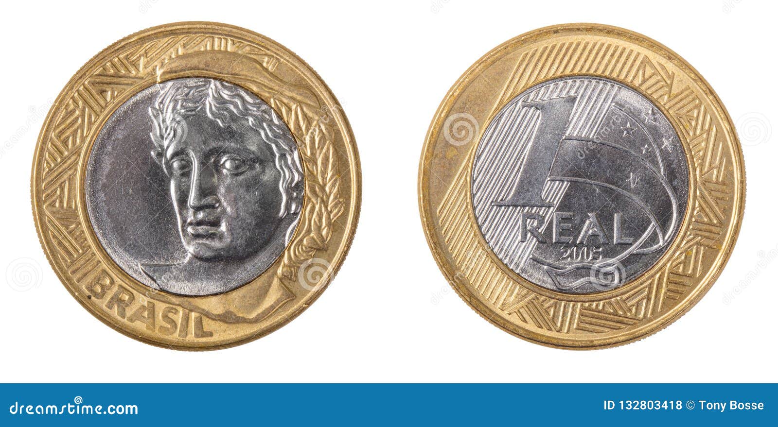 Brazil One Real Coin stock photo. Image of payment, currency - 132803418