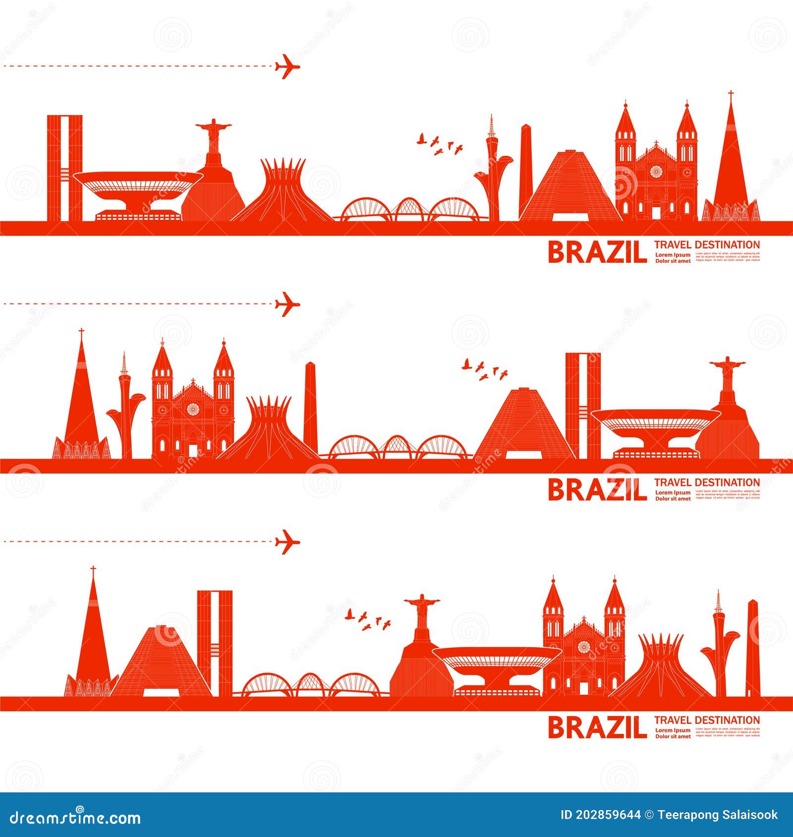 Brazil Travel Destination Vector Illustration Editorial Stock Image ...