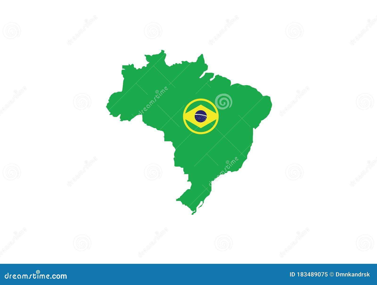 Brazil Outline Map Country Shape State Borders Stock Vector ...