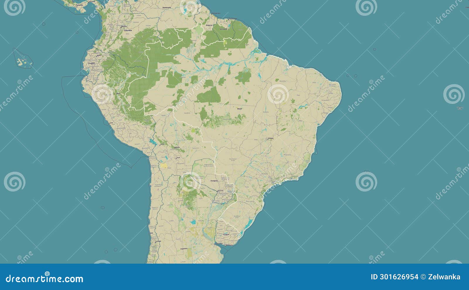 Brazil Outlined. Topo Humanitarian Stock Illustration - Illustration of ...