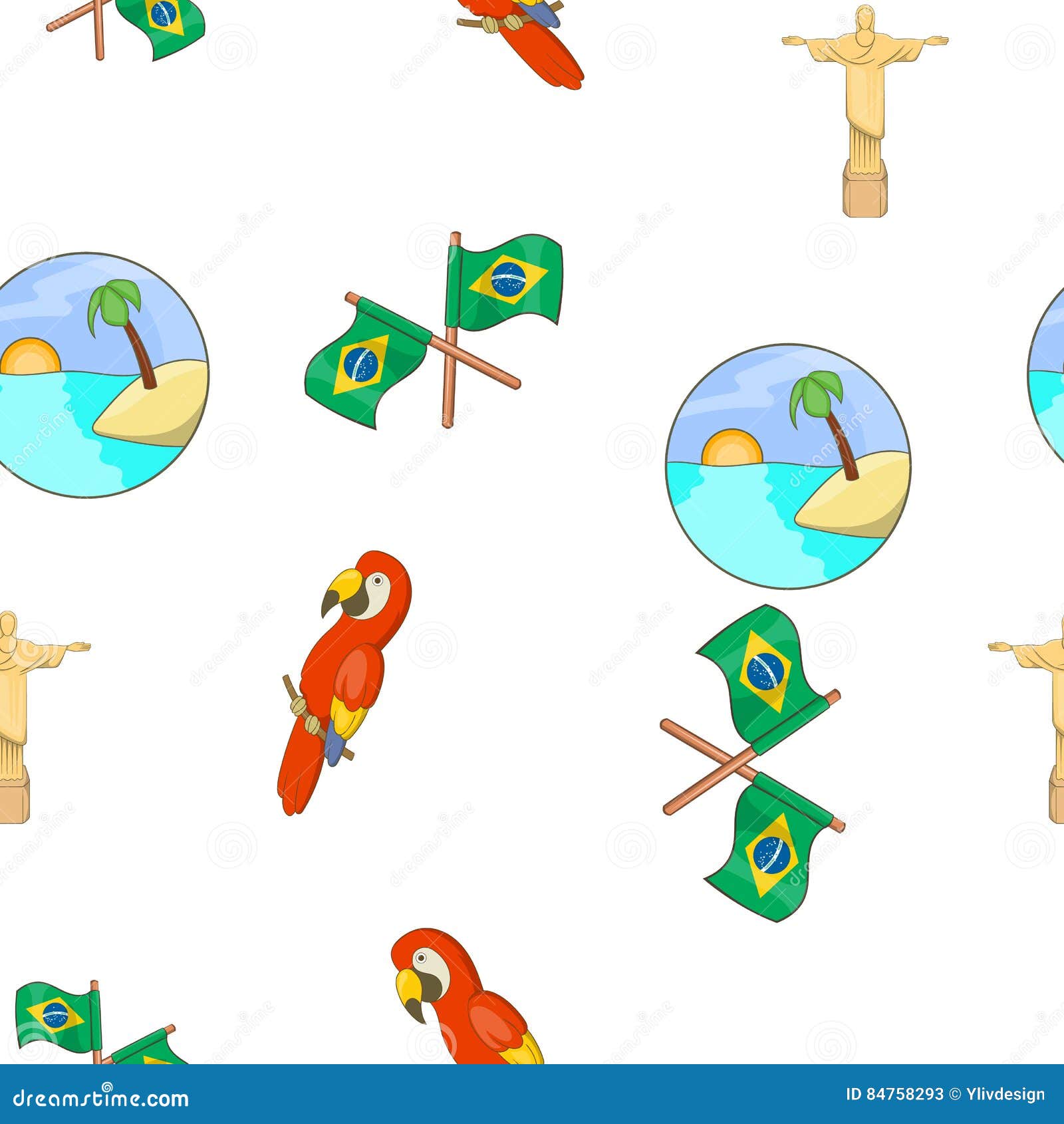 Brazil Pattern, Cartoon Style Editorial Stock Photo - Illustration of ...