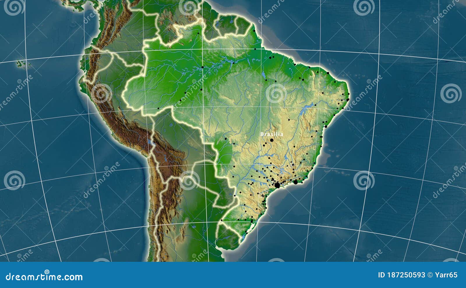 Brazil - Physical. Composition, Borders Stock Illustration ...