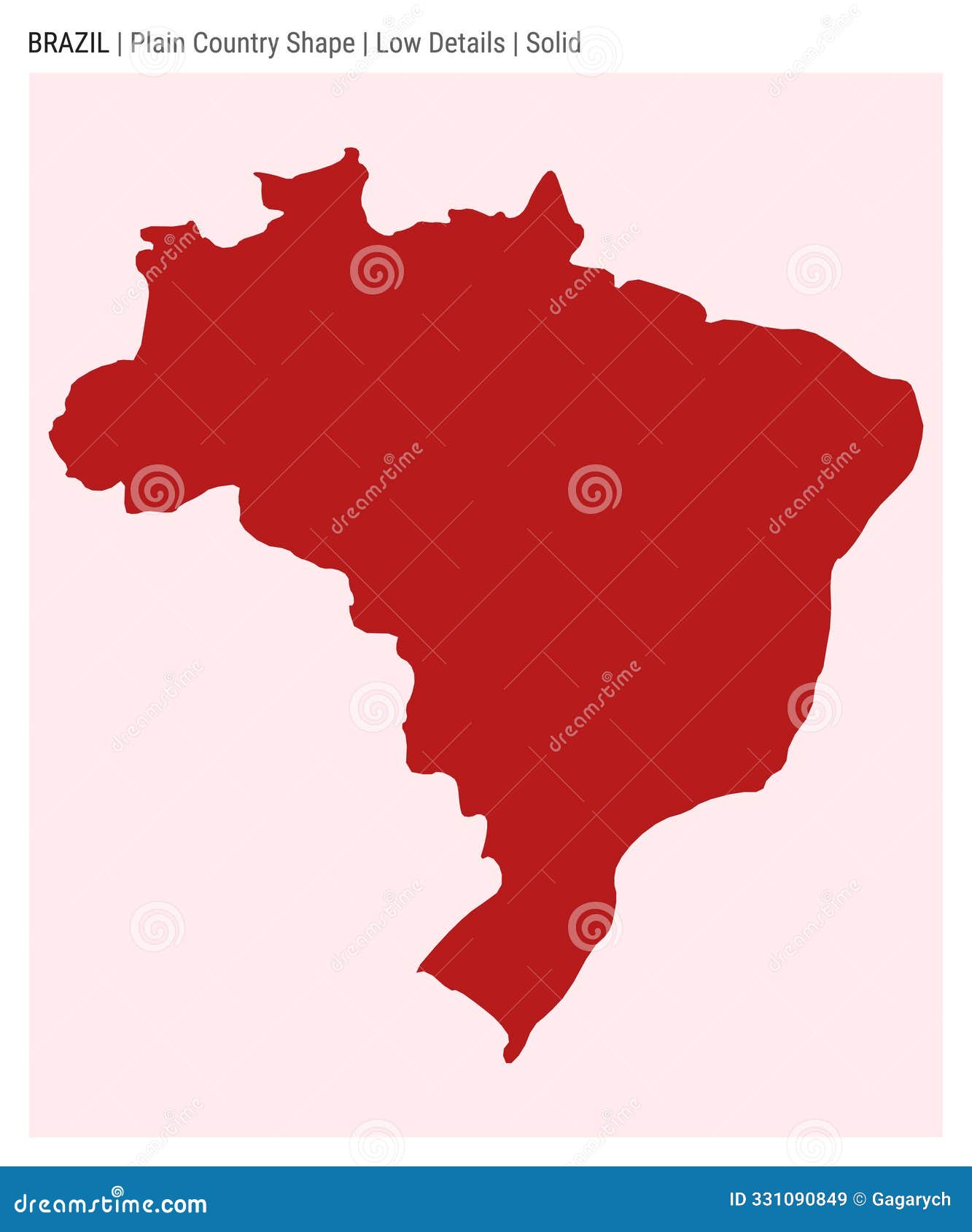 Brazil Plain Country Map. Low Details Stock Vector - Illustration of ...