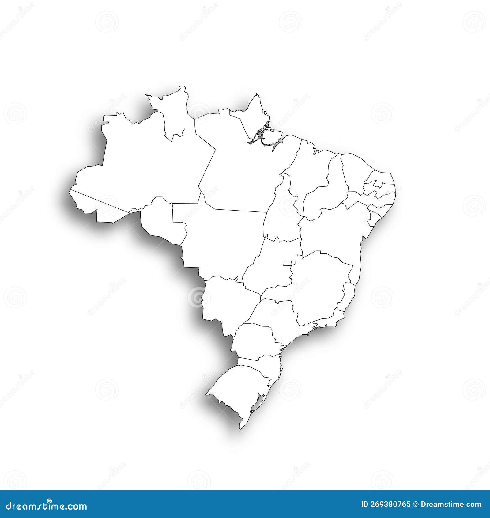 Brazil Political Map Of Administrative Divisions Cartoon Vector ... Brazil Political Map Of Administrative Divisions Cartoon Vector ...