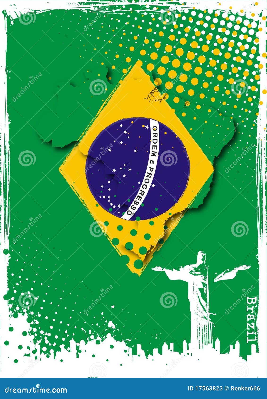 Brazil poster stock vector. Illustration of soccer, vector - 17563823